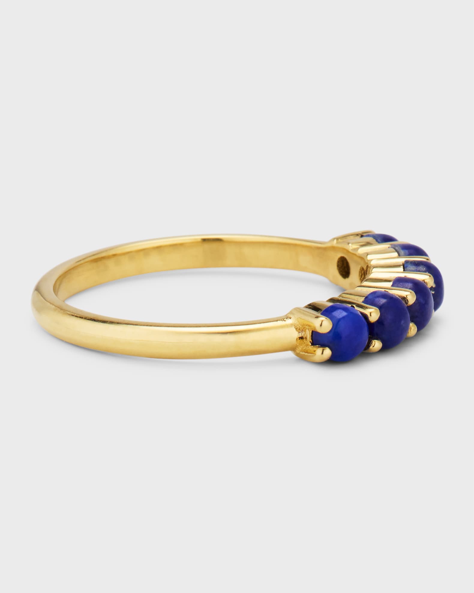 Jennifer Meyer 18K Yellow Gold 4-Prong Lapis Band Ring, Size 6.5 ...