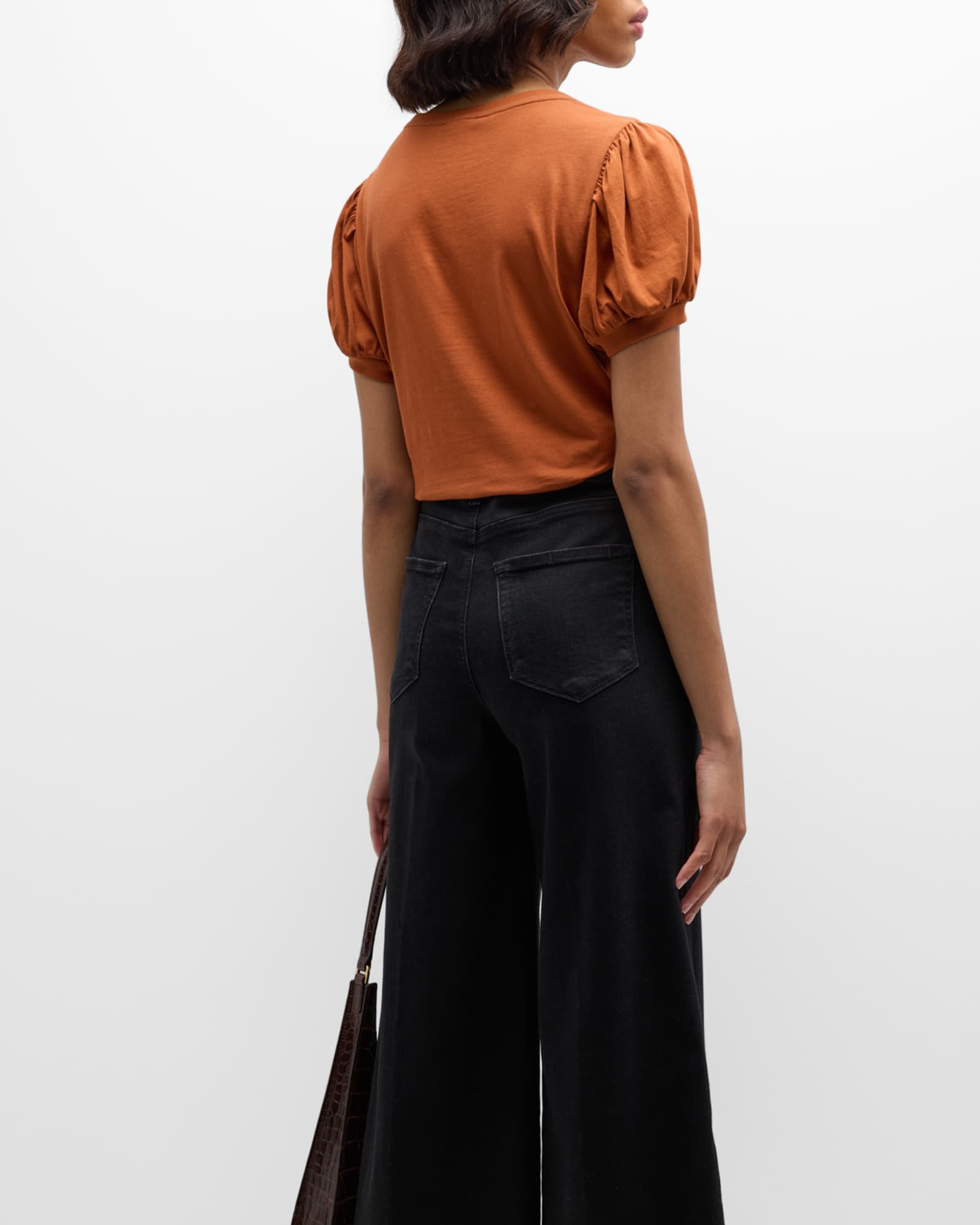 PAIGE Matcha Puff-Sleeve Tee | Neiman Marcus
