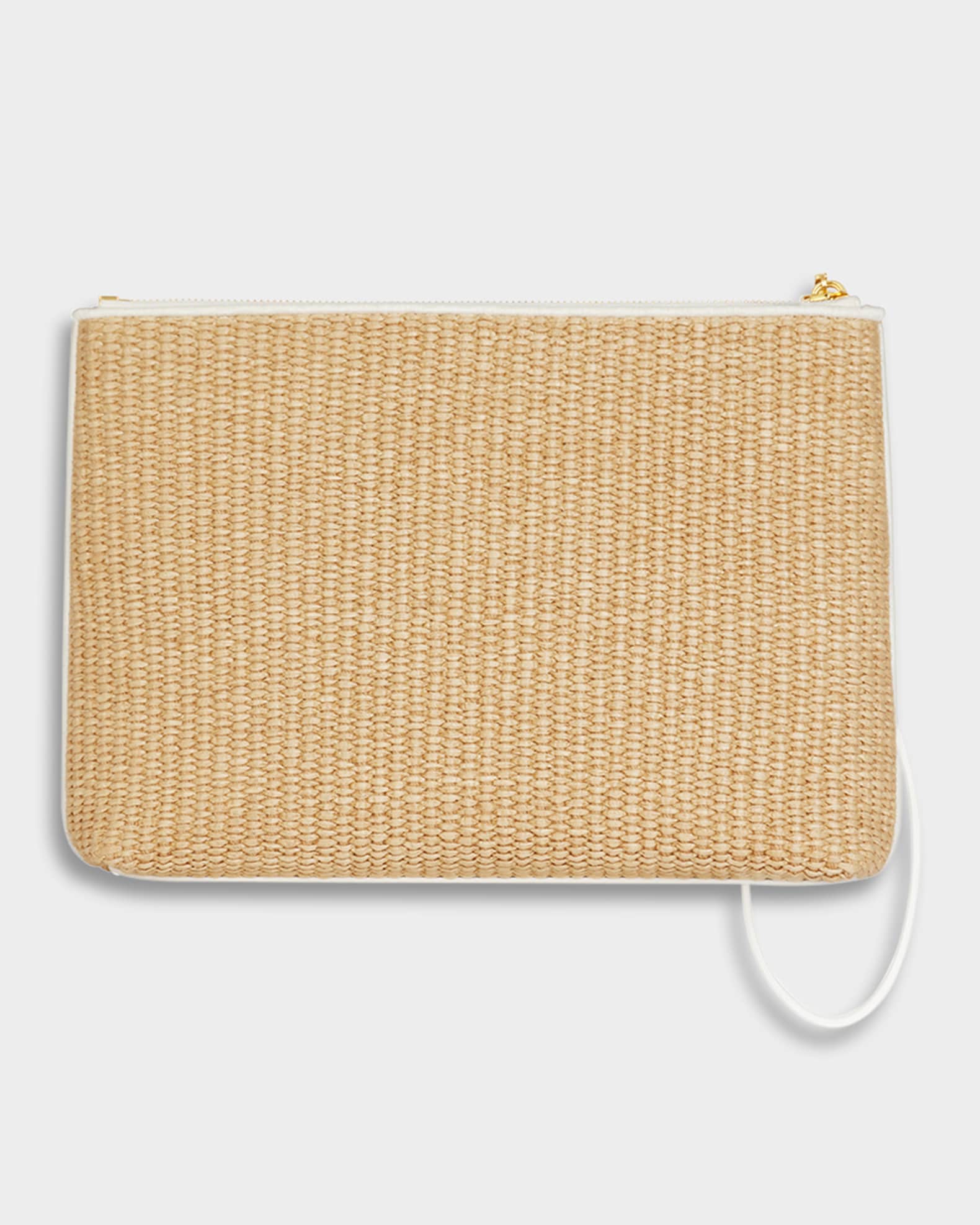 Givenchy Travel Pouch Clutch Bag in Raffia | Neiman Marcus