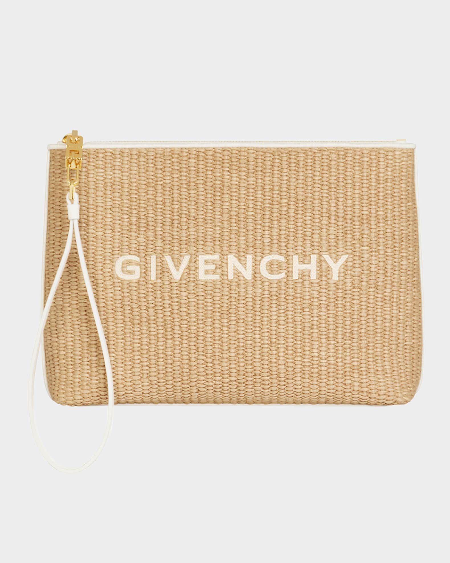 Givenchy Travel Pouch Clutch Bag in Raffia | Neiman Marcus