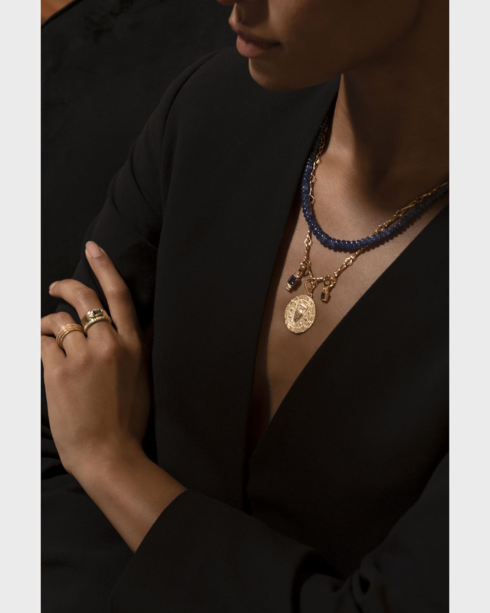 AZLEE Rich Sapphire Bead Necklace | Neiman Marcus