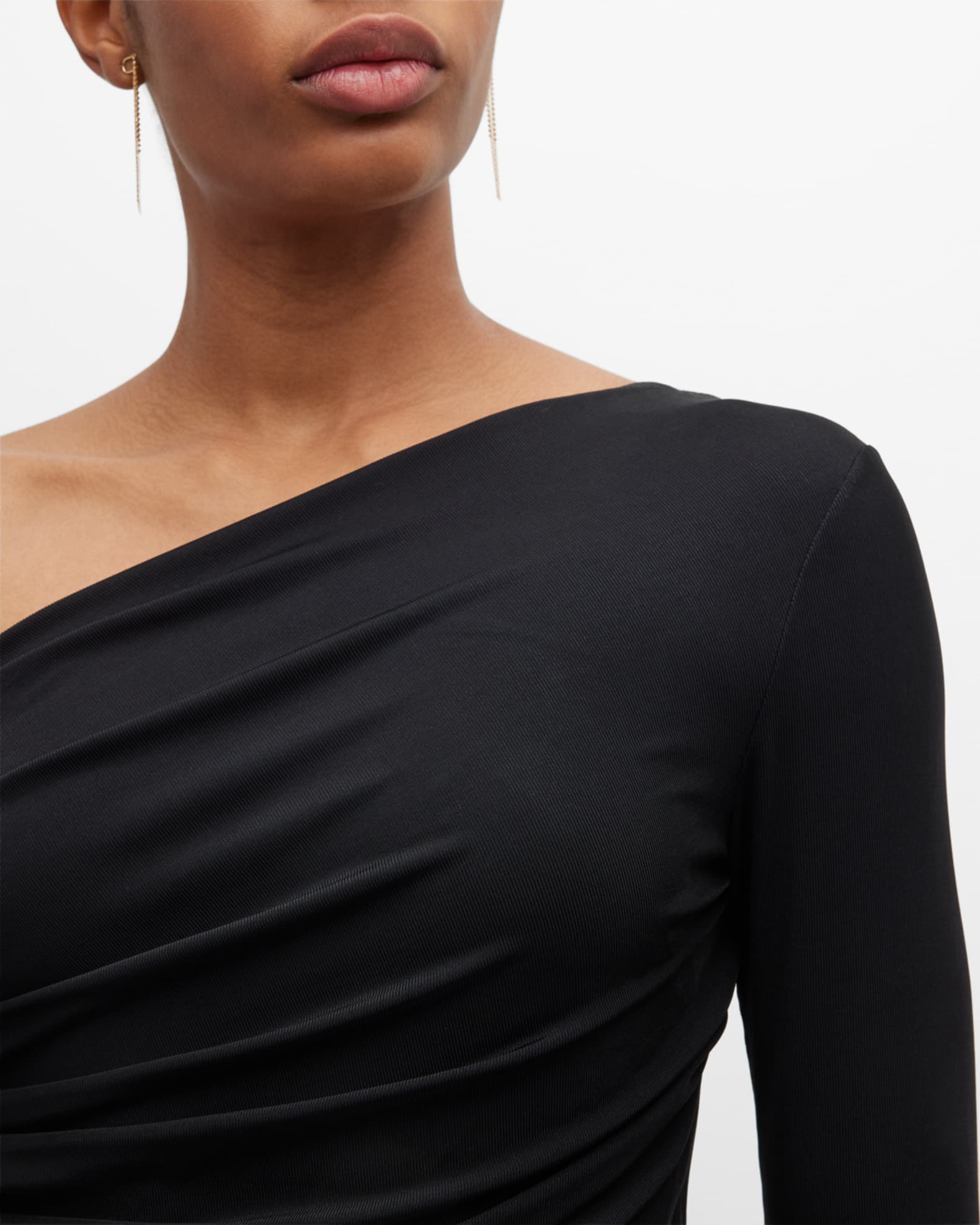 Chiara Boni La Petite Robe Ruched One-Shoulder Column Gown | Neiman Marcus