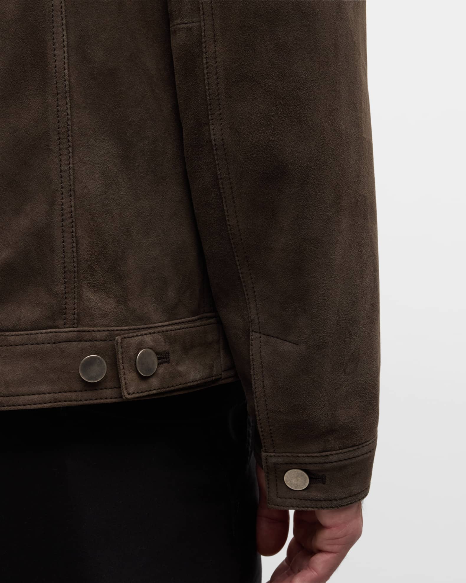 Neiman Marcus Men's Suede Trucker Jacket | Neiman Marcus