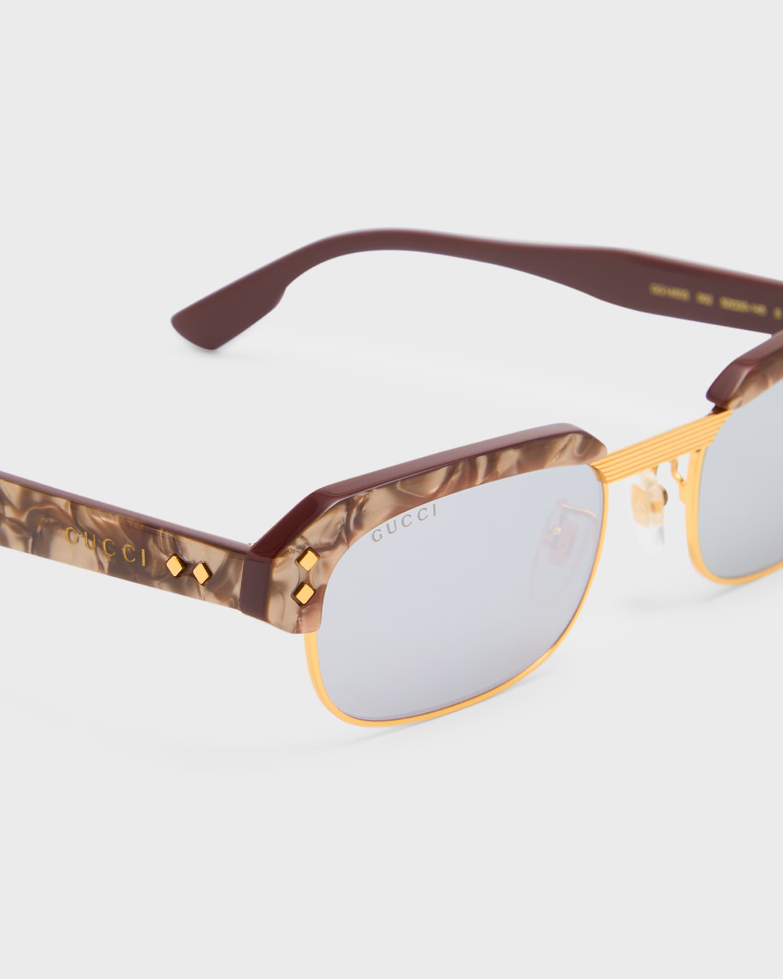 Gucci Men's Half-Rim Rectangle Sunglasses | Neiman Marcus