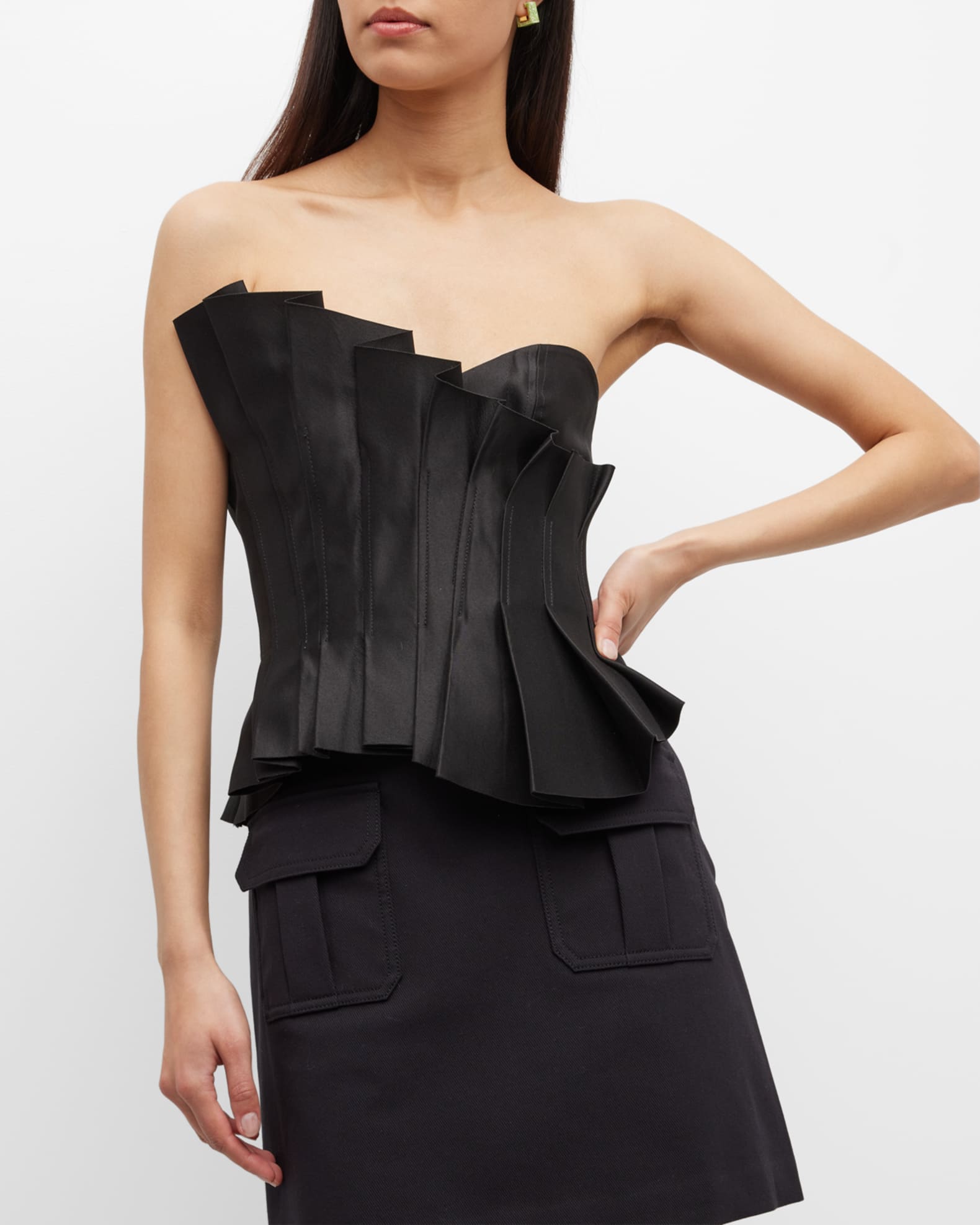 Acler Davies Pleated Strapless Bustier Top | Neiman Marcus