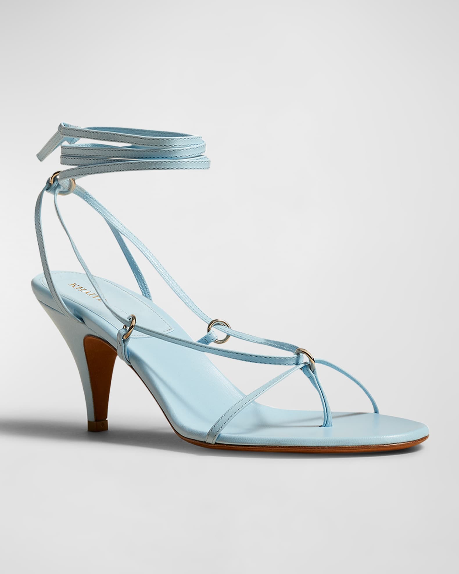 Khaite Marion Strappy Leather Ankle-Wrap Sandals | Neiman Marcus