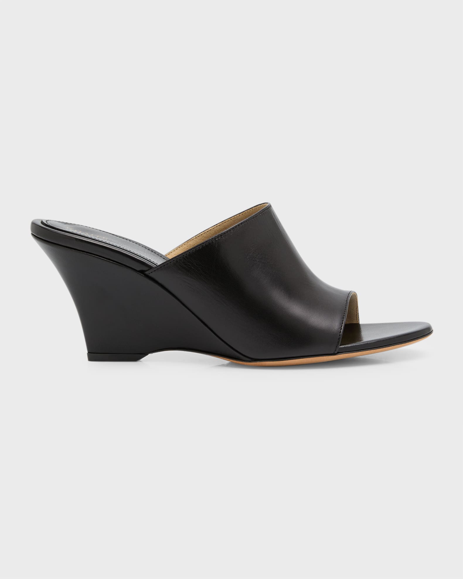 Khaite Marion Leather Wedge Mule Sandals | Neiman Marcus