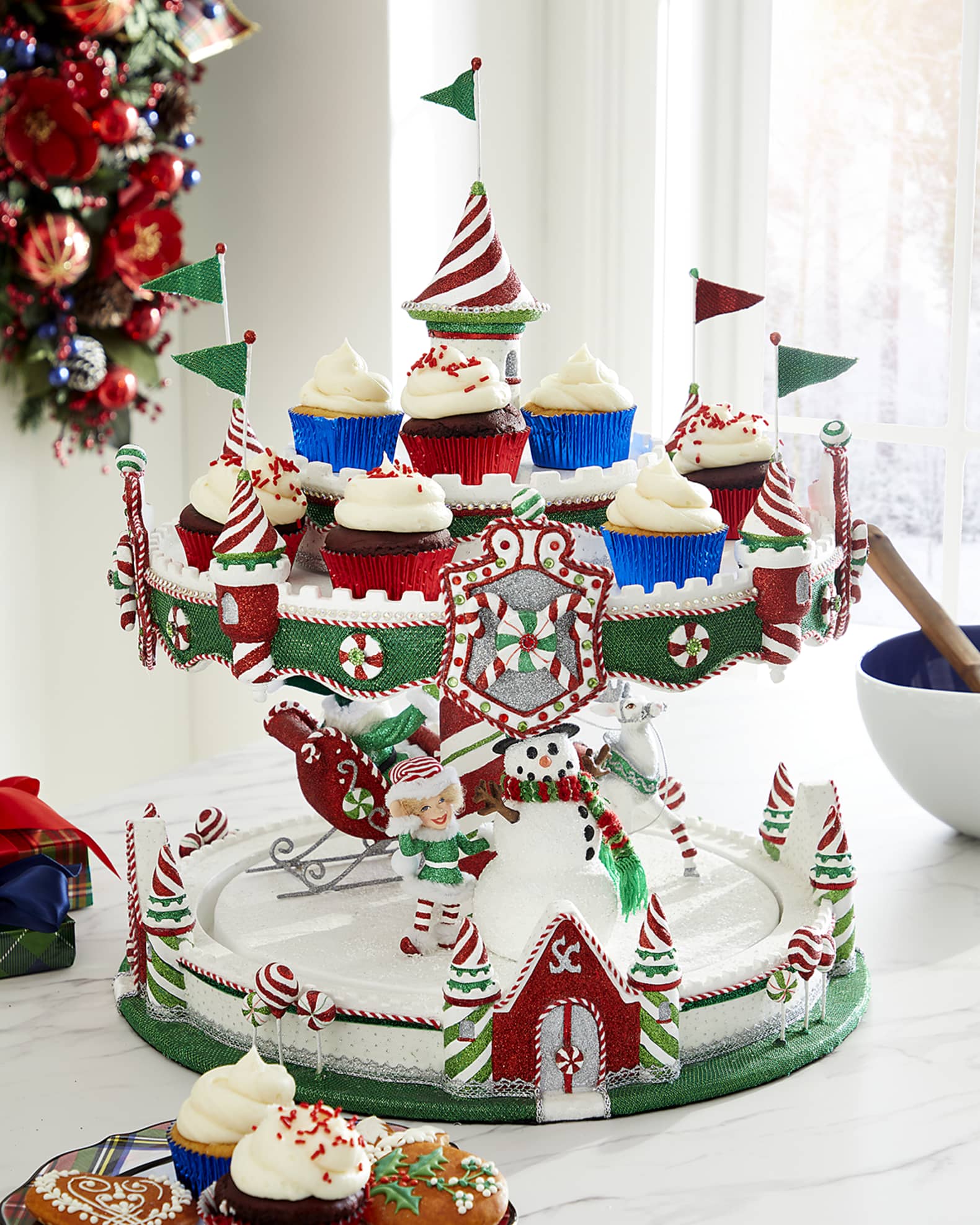 Katherine's Collection Peppermint Palace Carousel Cupcake Server ...
