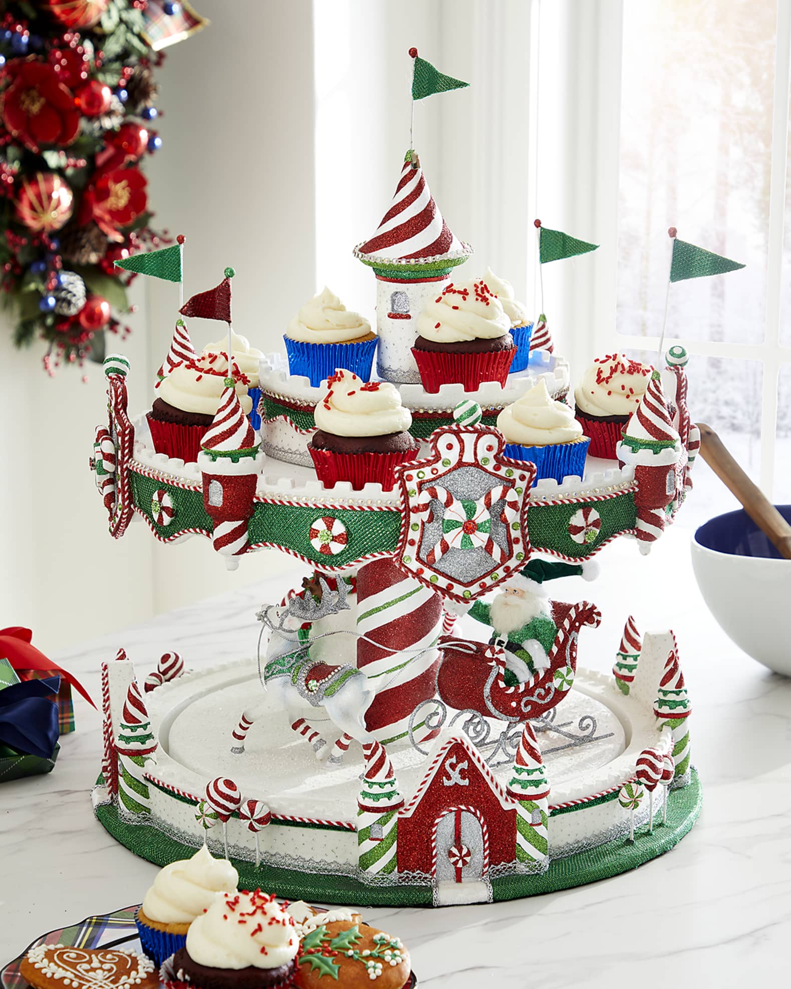 Katherine's Collection Peppermint Palace Carousel Cupcake Server ...