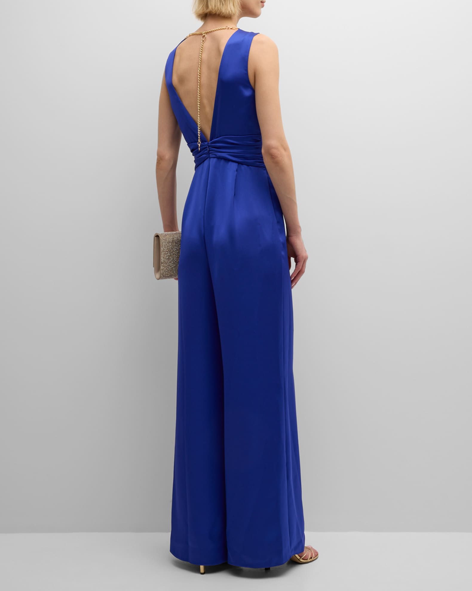 Ramy Brook Meryl Sleeveless Pleated Wide-Leg Jumpsuit | Neiman Marcus