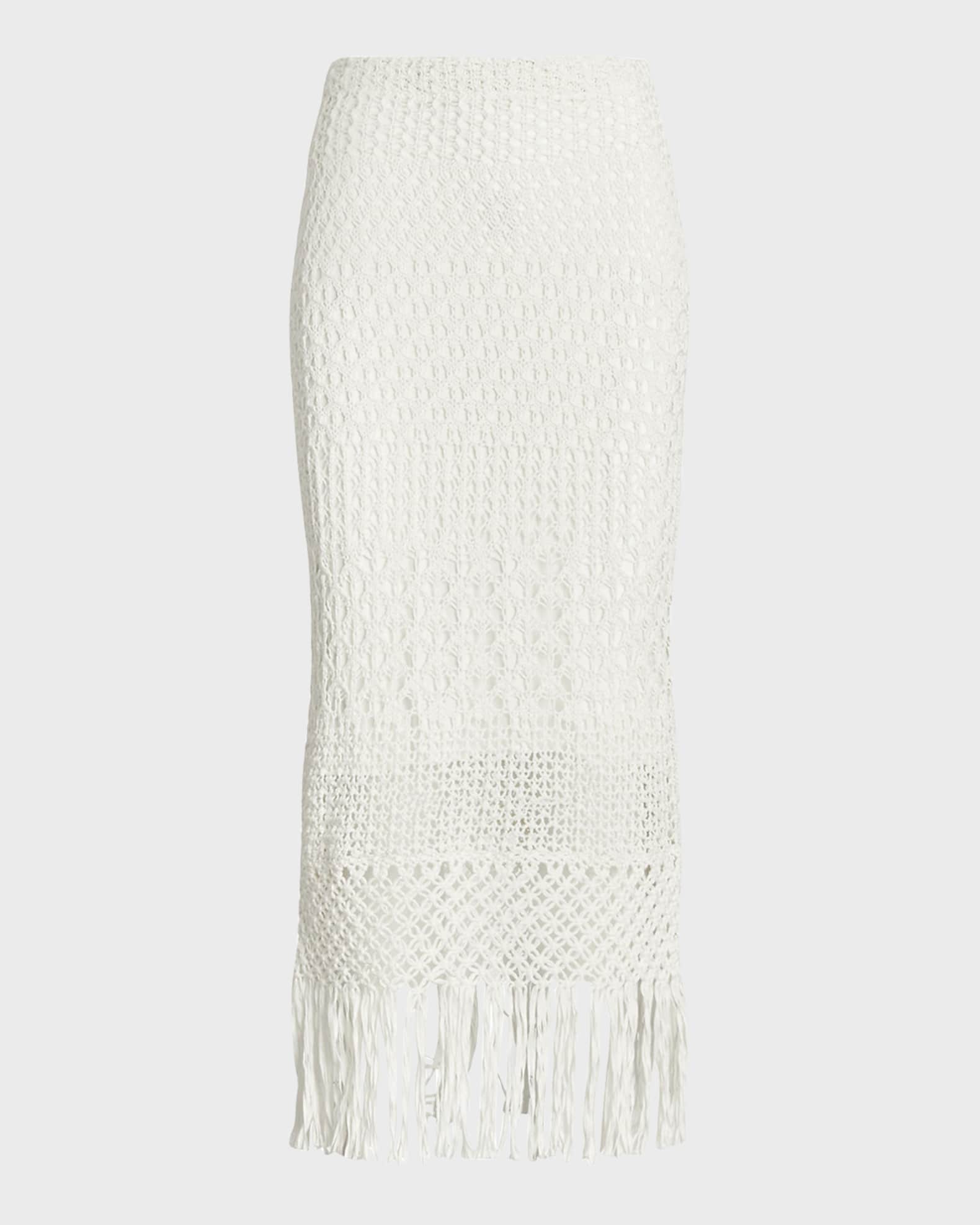 Polo Ralph Lauren Pointelle-Knit & Macrame Pencil Skirt | Neiman Marcus