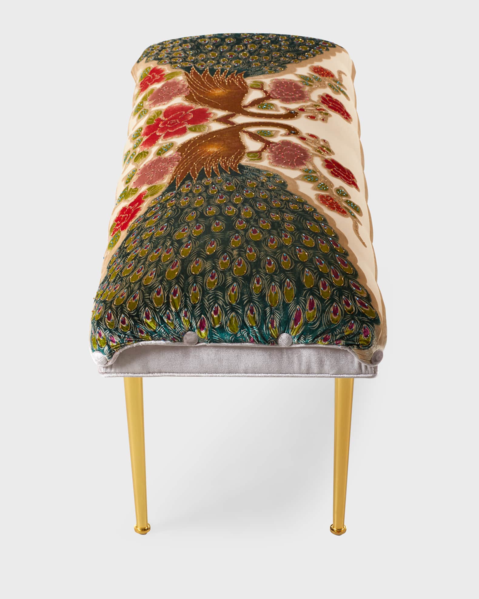 Haute House Blush Peacock Bench, 42" | Neiman Marcus