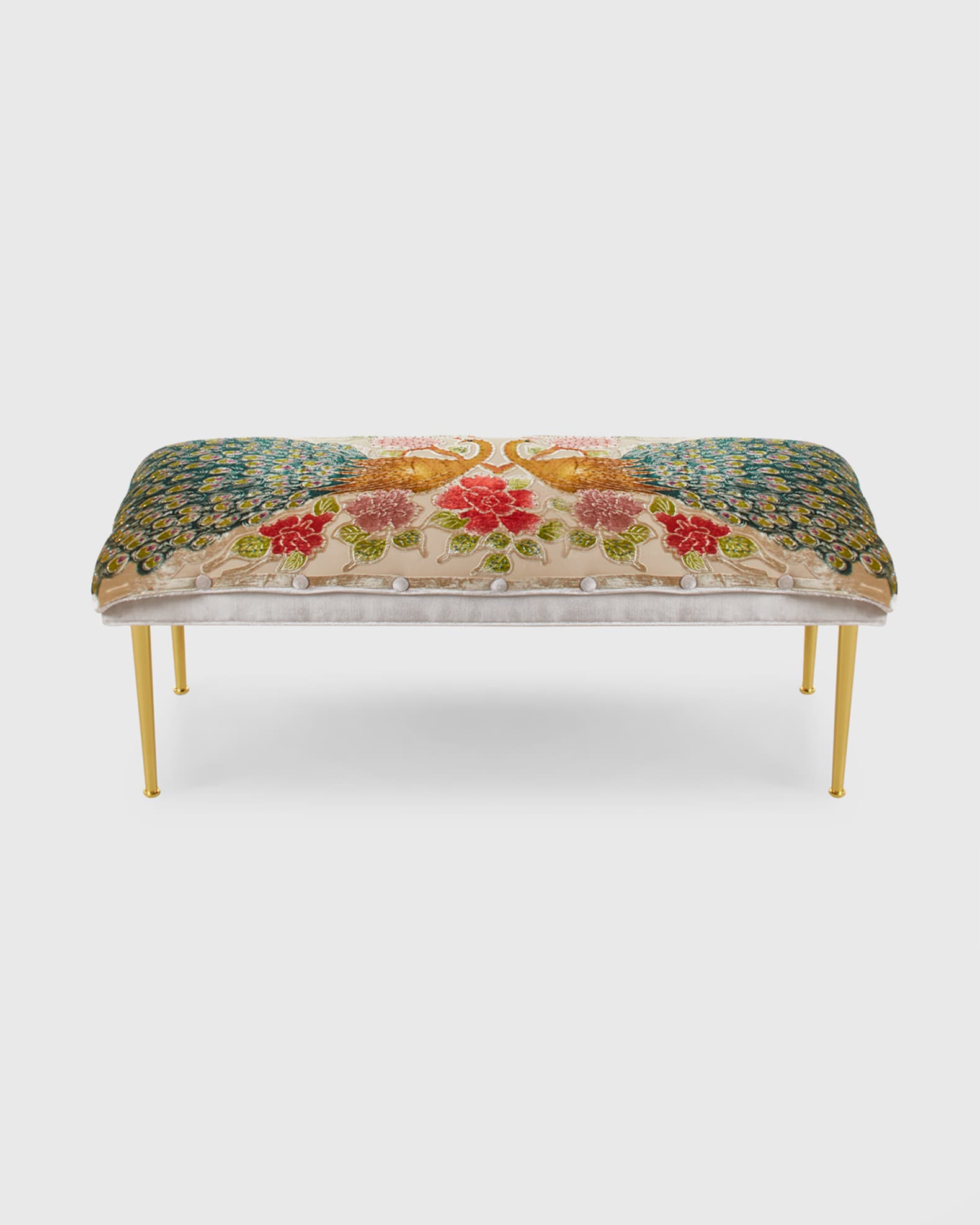 Haute House Blush Peacock Bench, 42" | Neiman Marcus