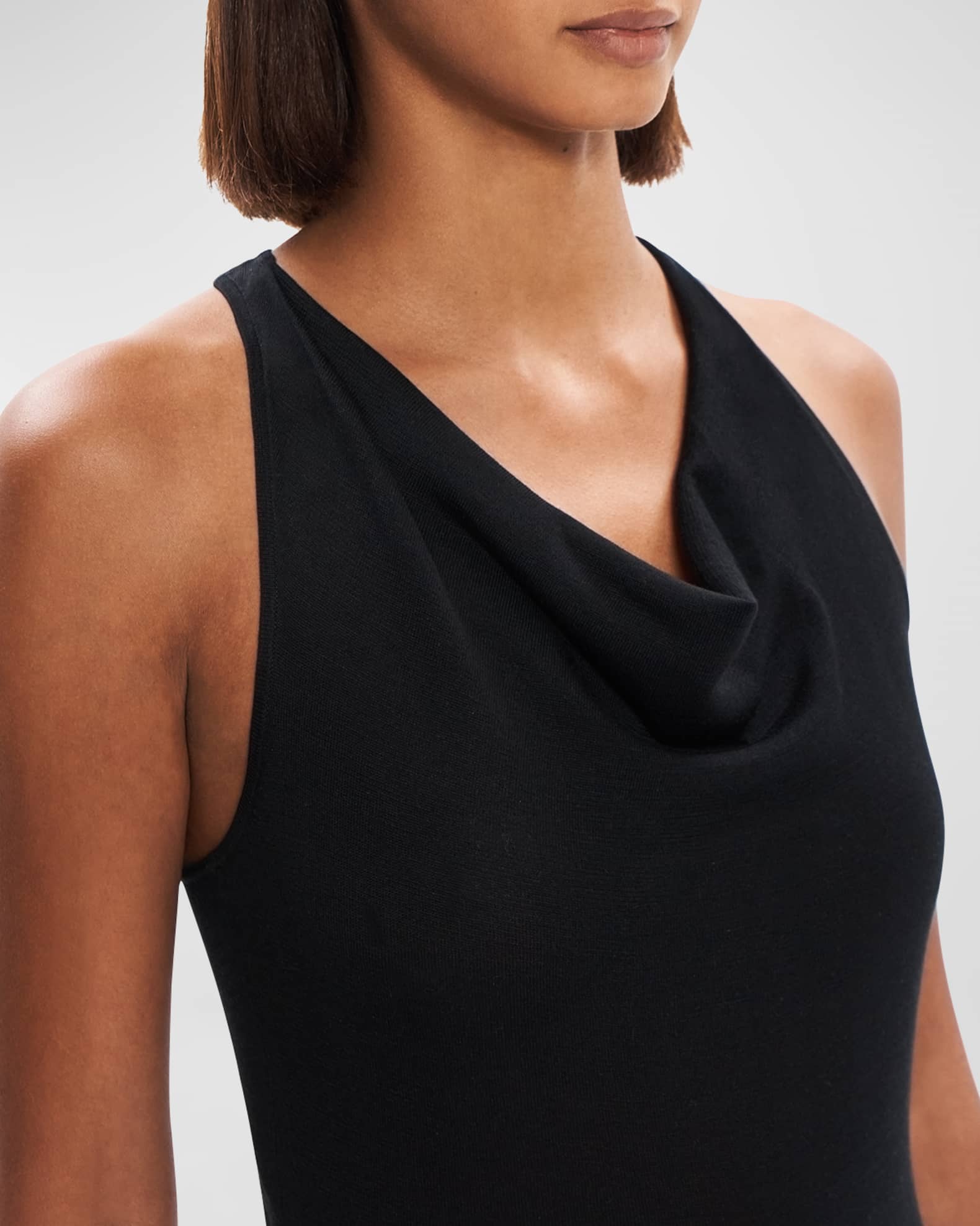 Theory Cowl Racerback Silk Tank Top | Neiman Marcus