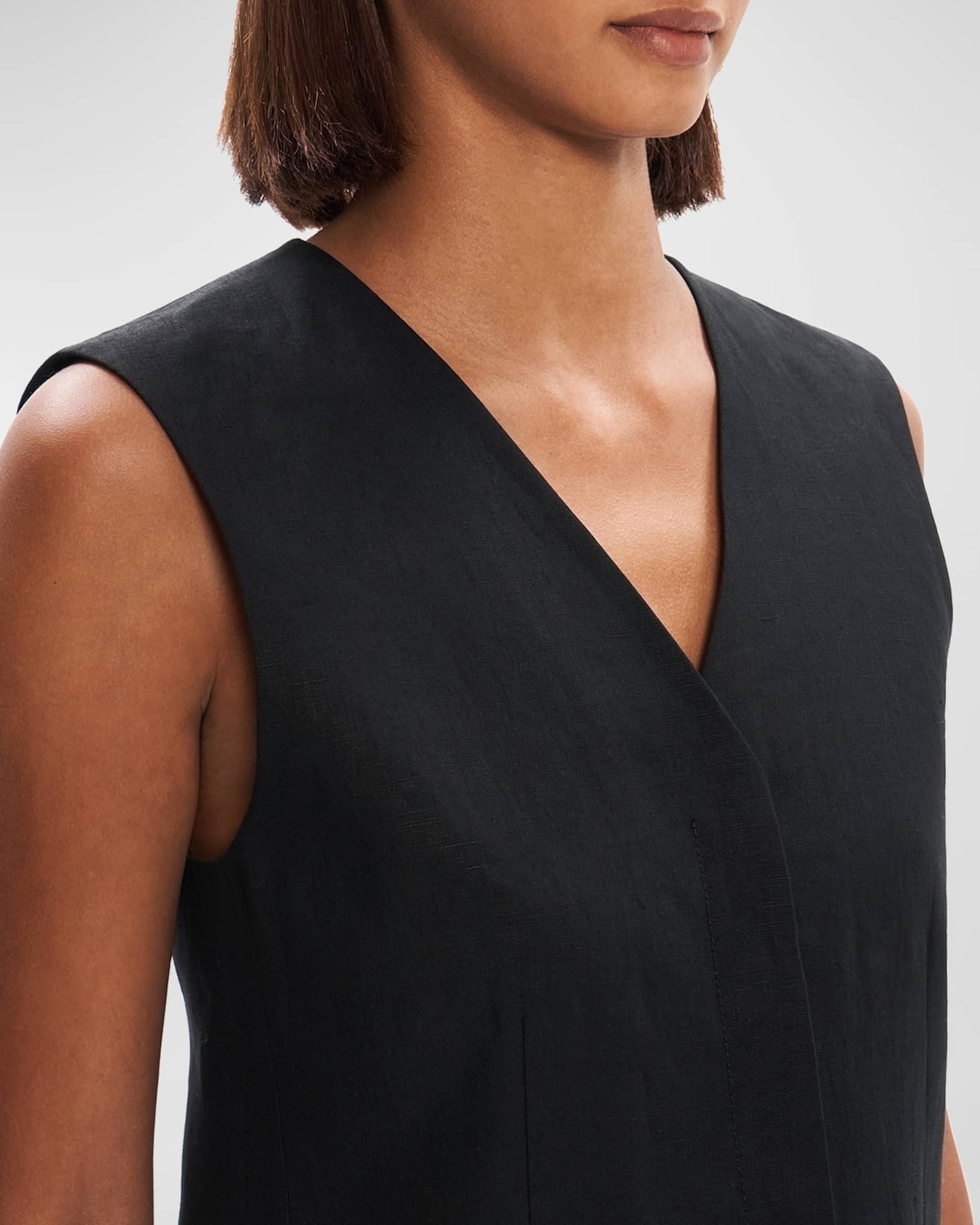 Theory Galena Linen Slim Vest | Neiman Marcus