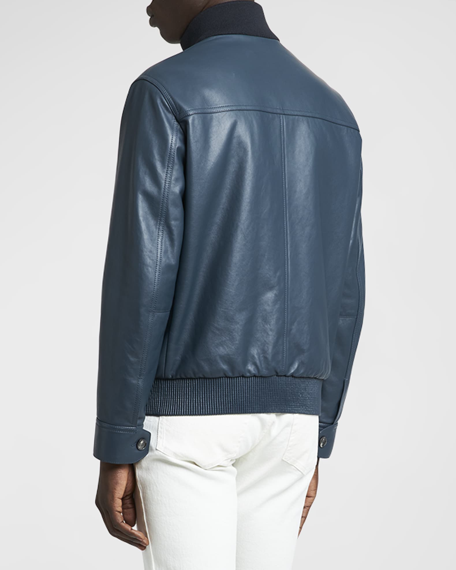 Brioni Men's Nappa Leather Blouson Jacket | Neiman Marcus
