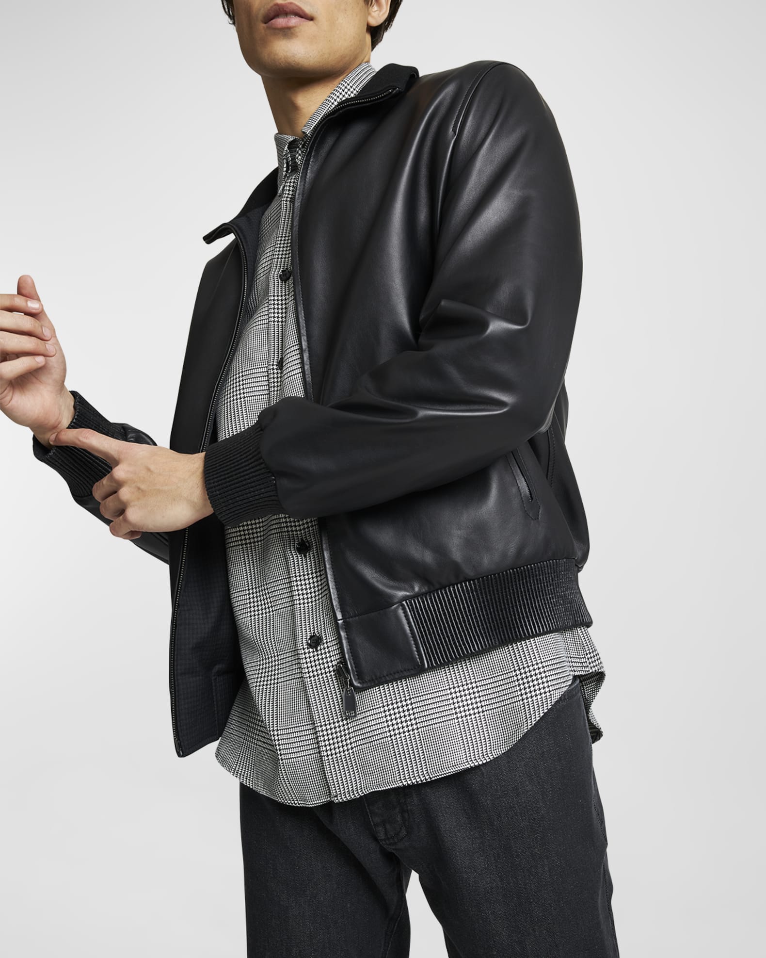 Brioni Men's Reversible Leather Blouson Jacket | Neiman Marcus