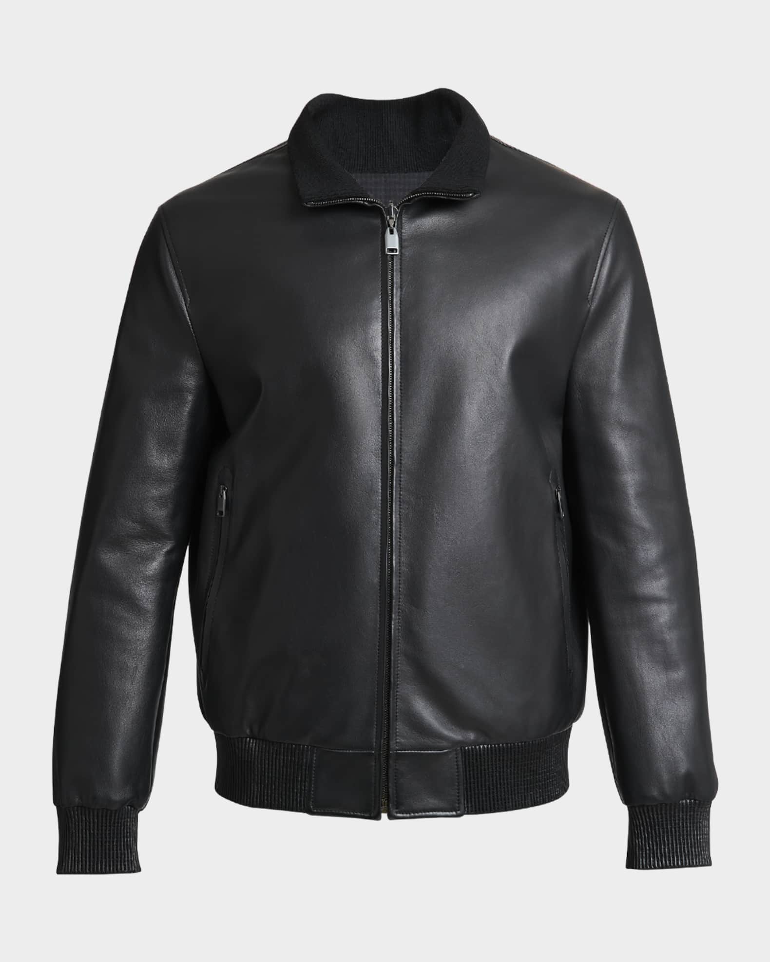 Brioni Men's Reversible Leather Blouson Jacket | Neiman Marcus