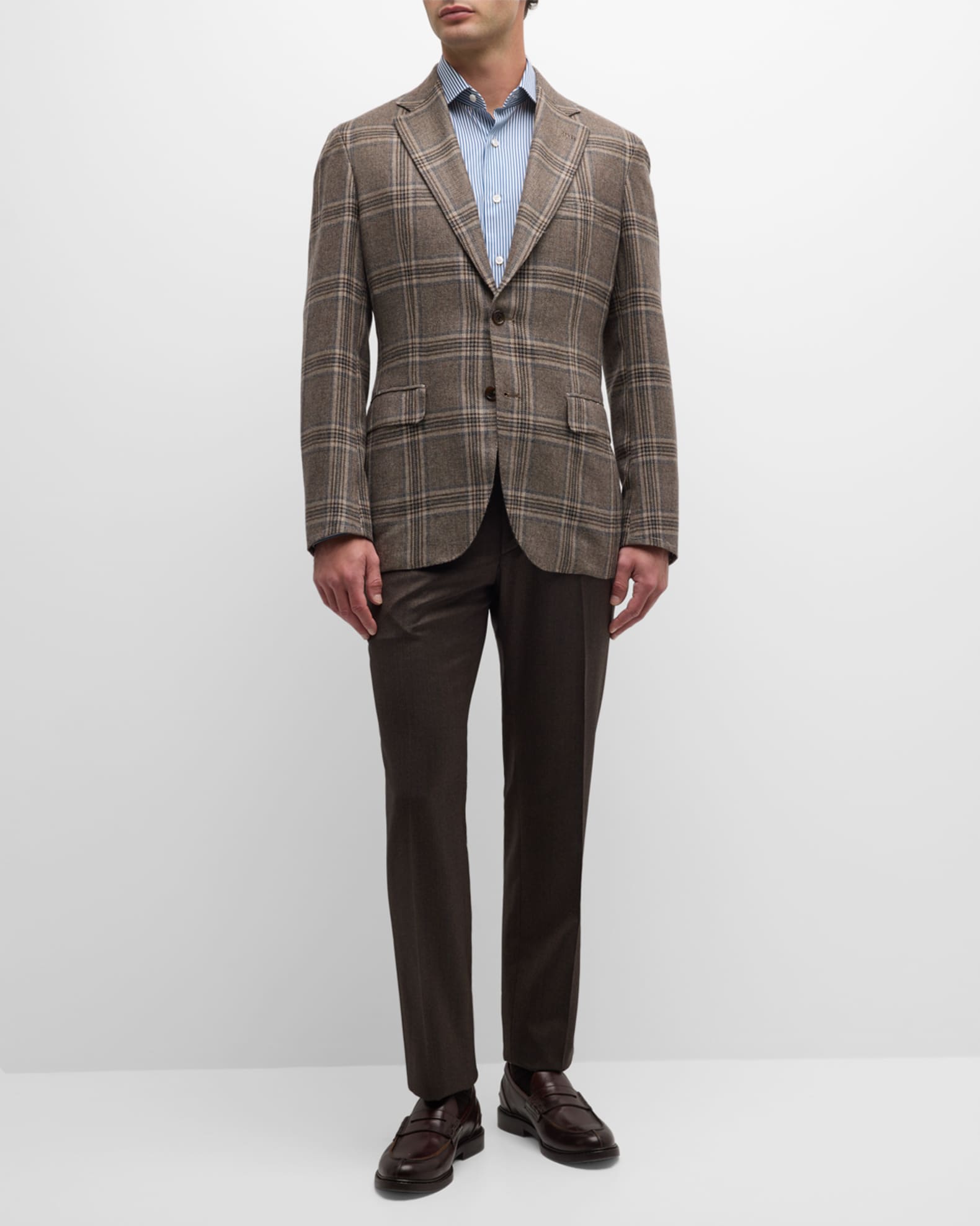 Brioni Men's Wool-Cashmere Plaid Sport Coat | Neiman Marcus