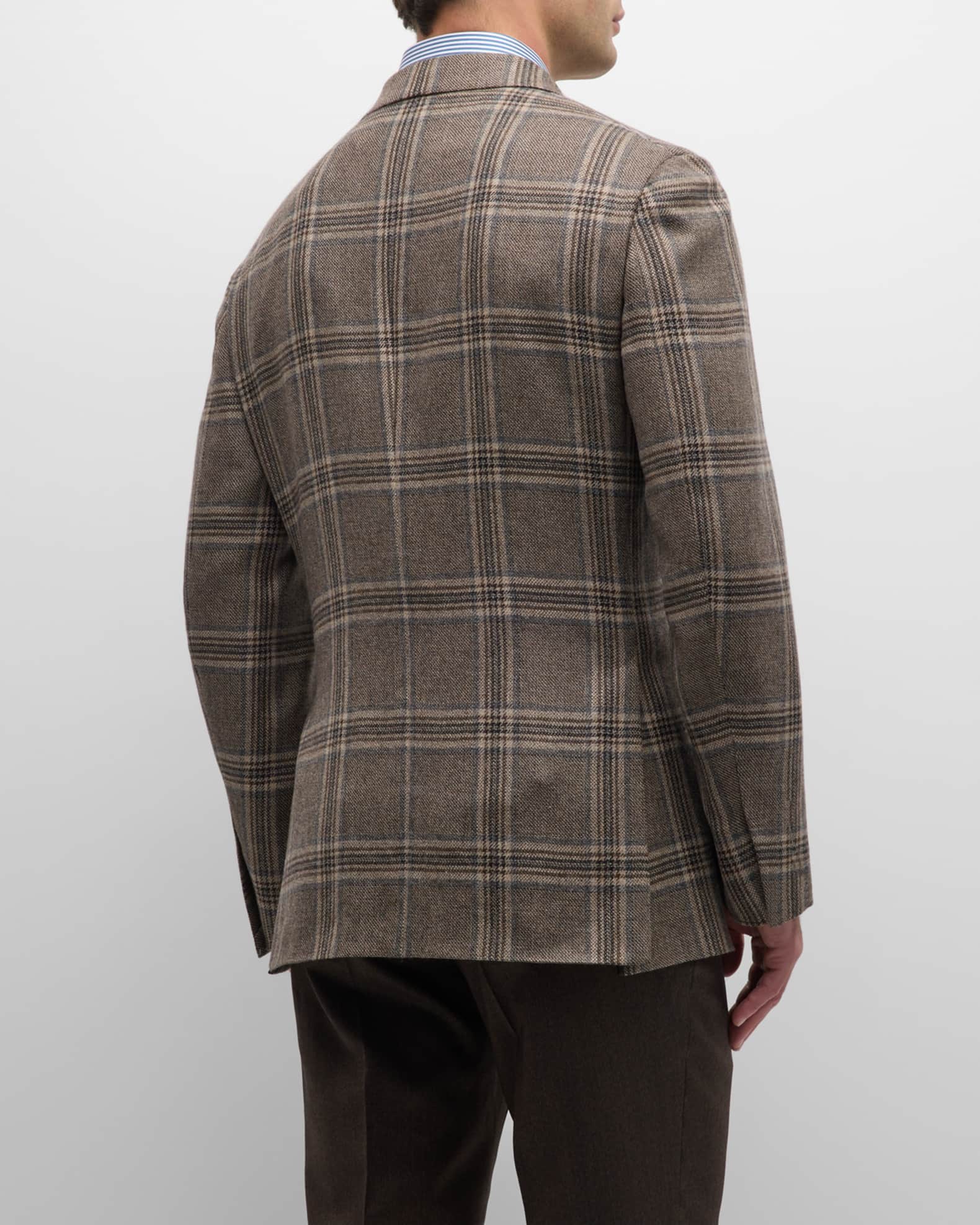 Brioni Men's Wool-Cashmere Plaid Sport Coat | Neiman Marcus
