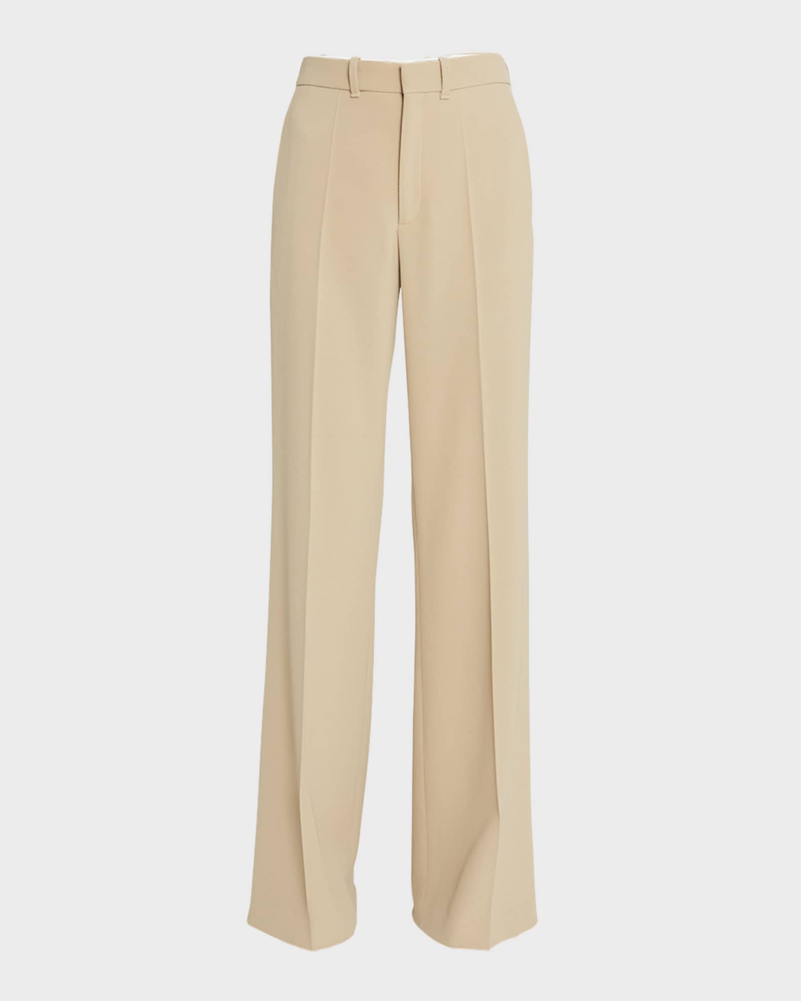 Chloe Cavalry Wool Wide-Leg Trouser Pants | Neiman Marcus