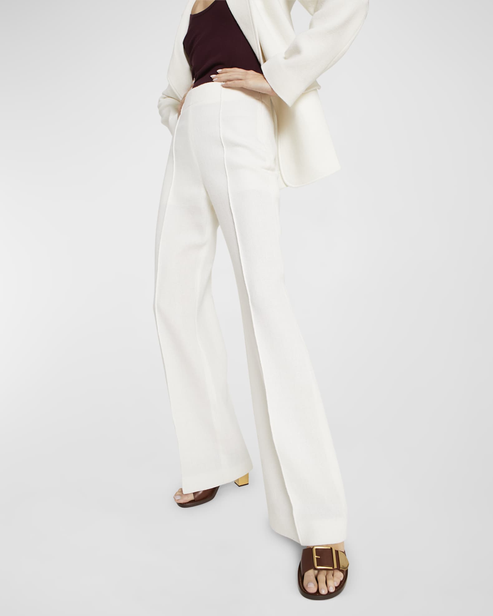 Chloe Rustic Wool Gauze Pants | Neiman Marcus