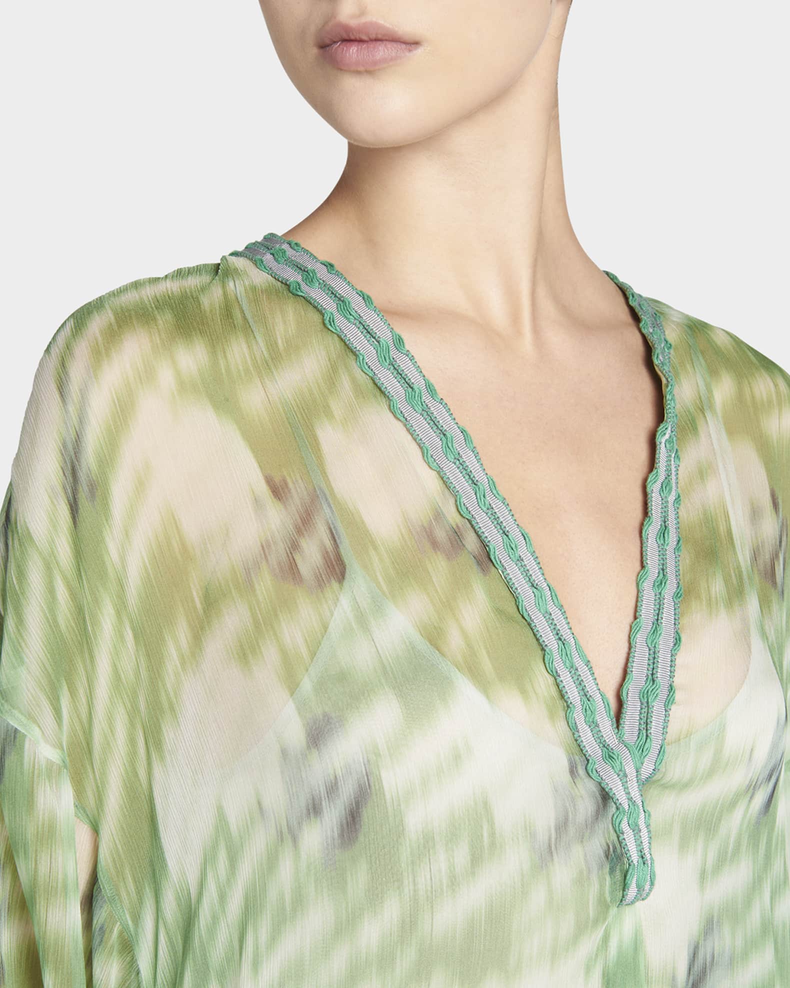 Giorgio Armani Abstract Leopard Print Semi-Sheer Silk Maxi Dress ...