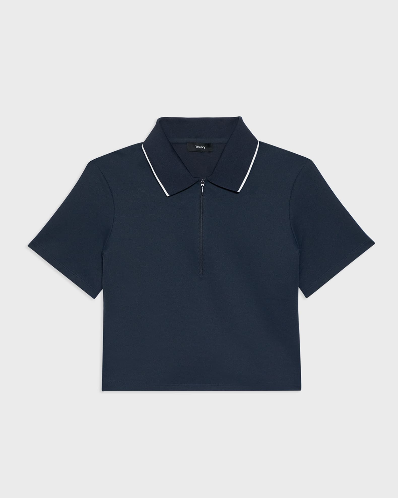 Theory Tennis Polo Zip-Front Top | Neiman Marcus