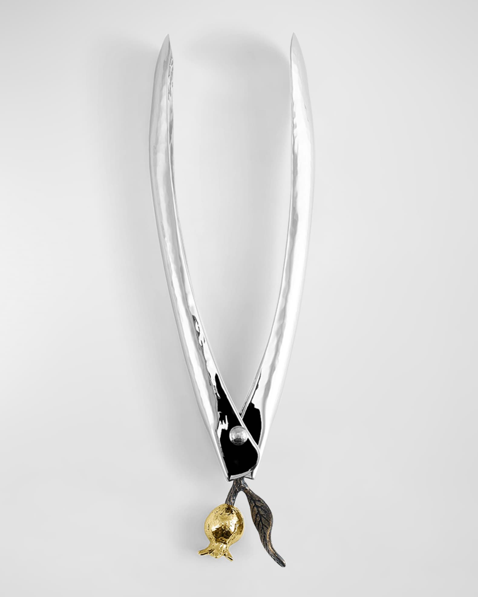 Michael Aram Pomegranate Small Lock Spring Tongs | Neiman Marcus