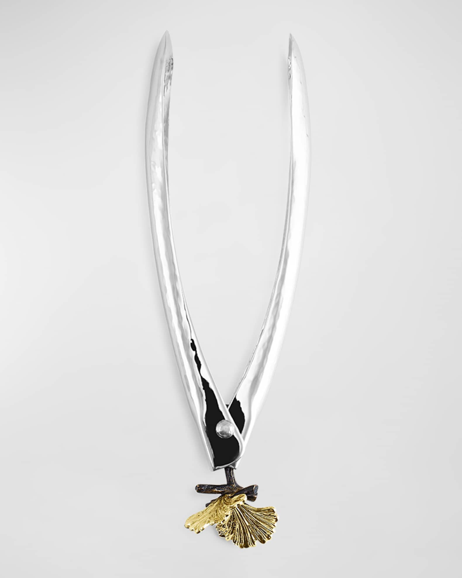 Michael Aram Butterfly Ginkgo Small Lock-Spring Tongs | Neiman Marcus