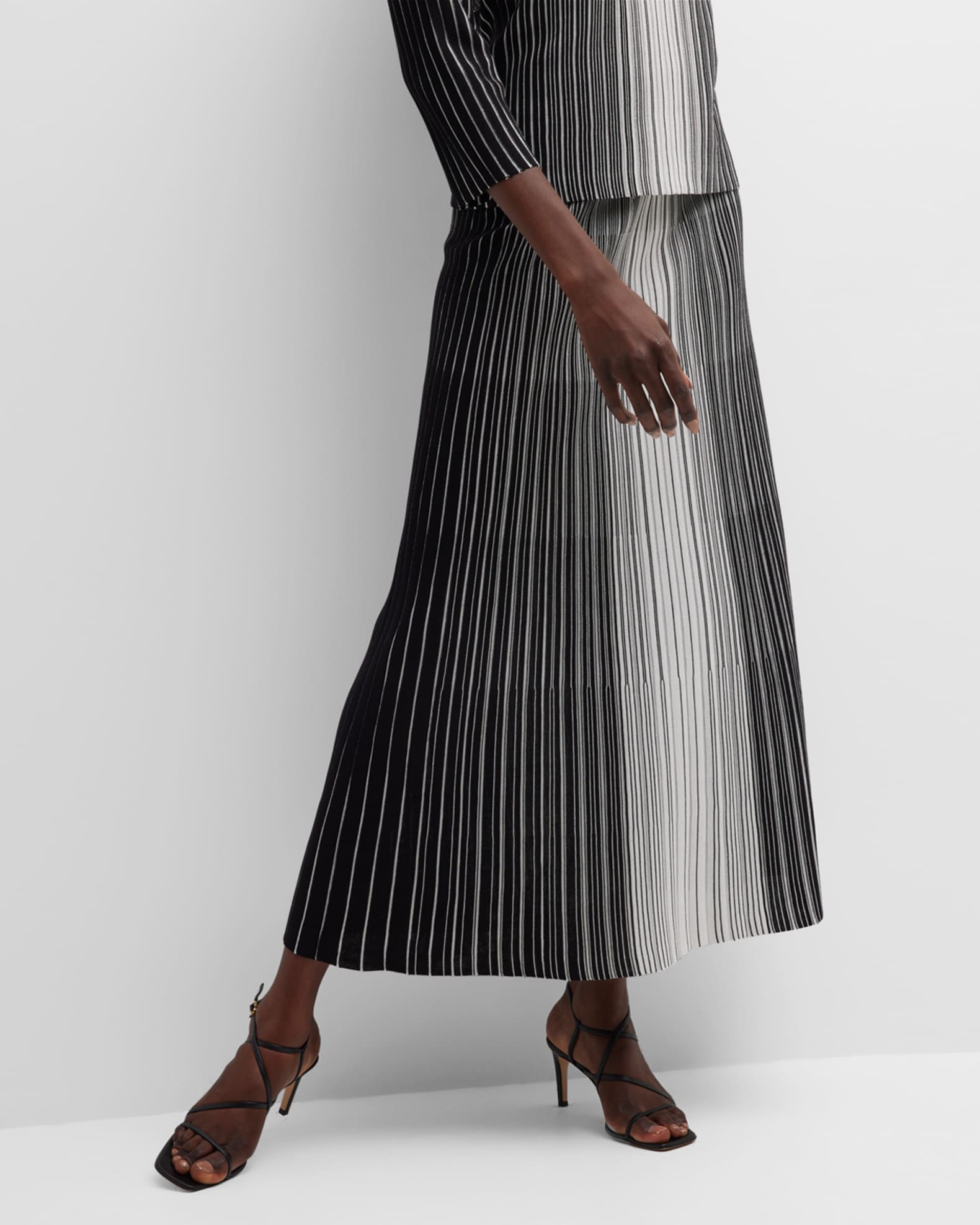 Misook Ombre Striped A-Line Maxi Skirt | Neiman Marcus