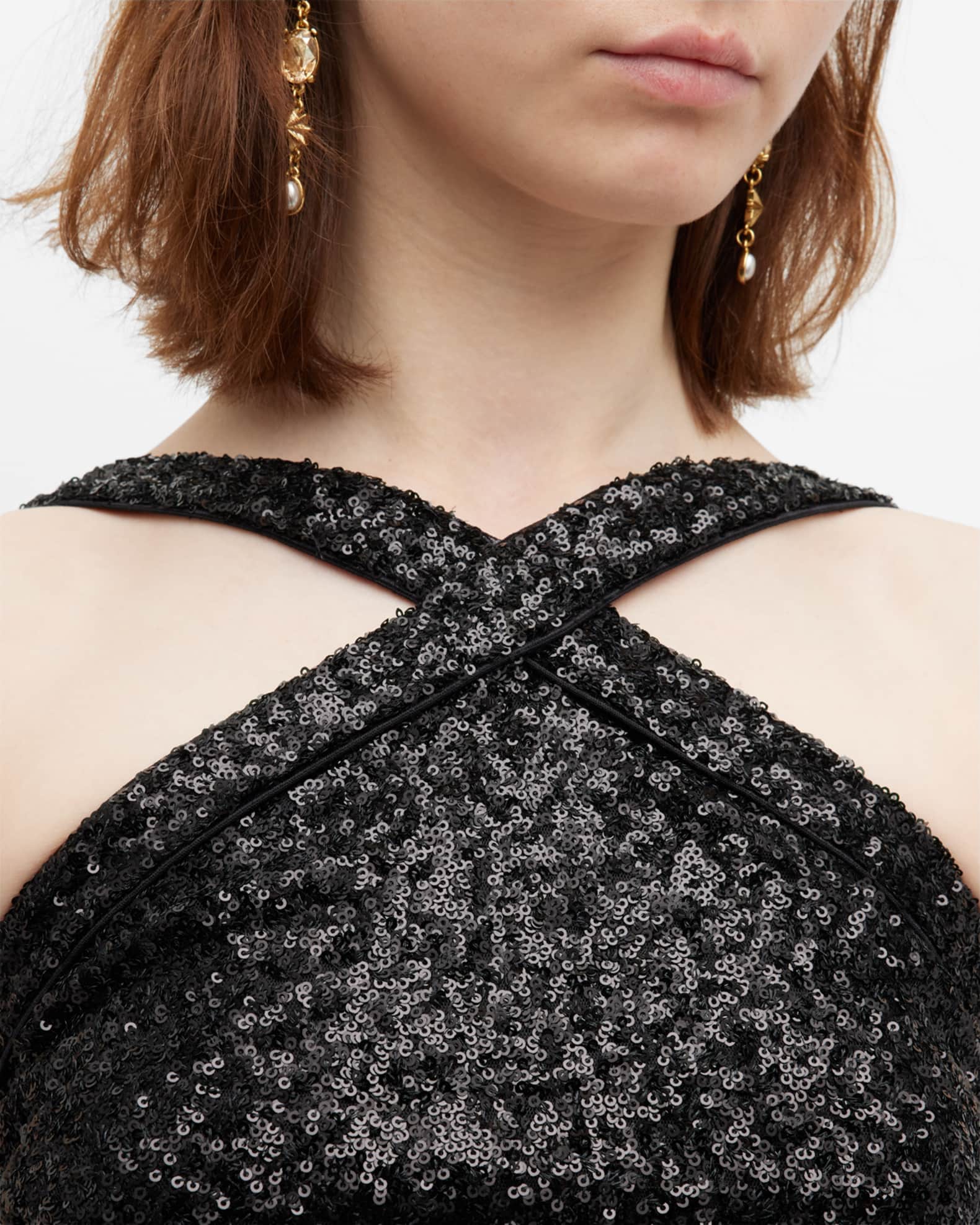 SHO Bodycon Sequin Halter Mini Dress | Neiman Marcus