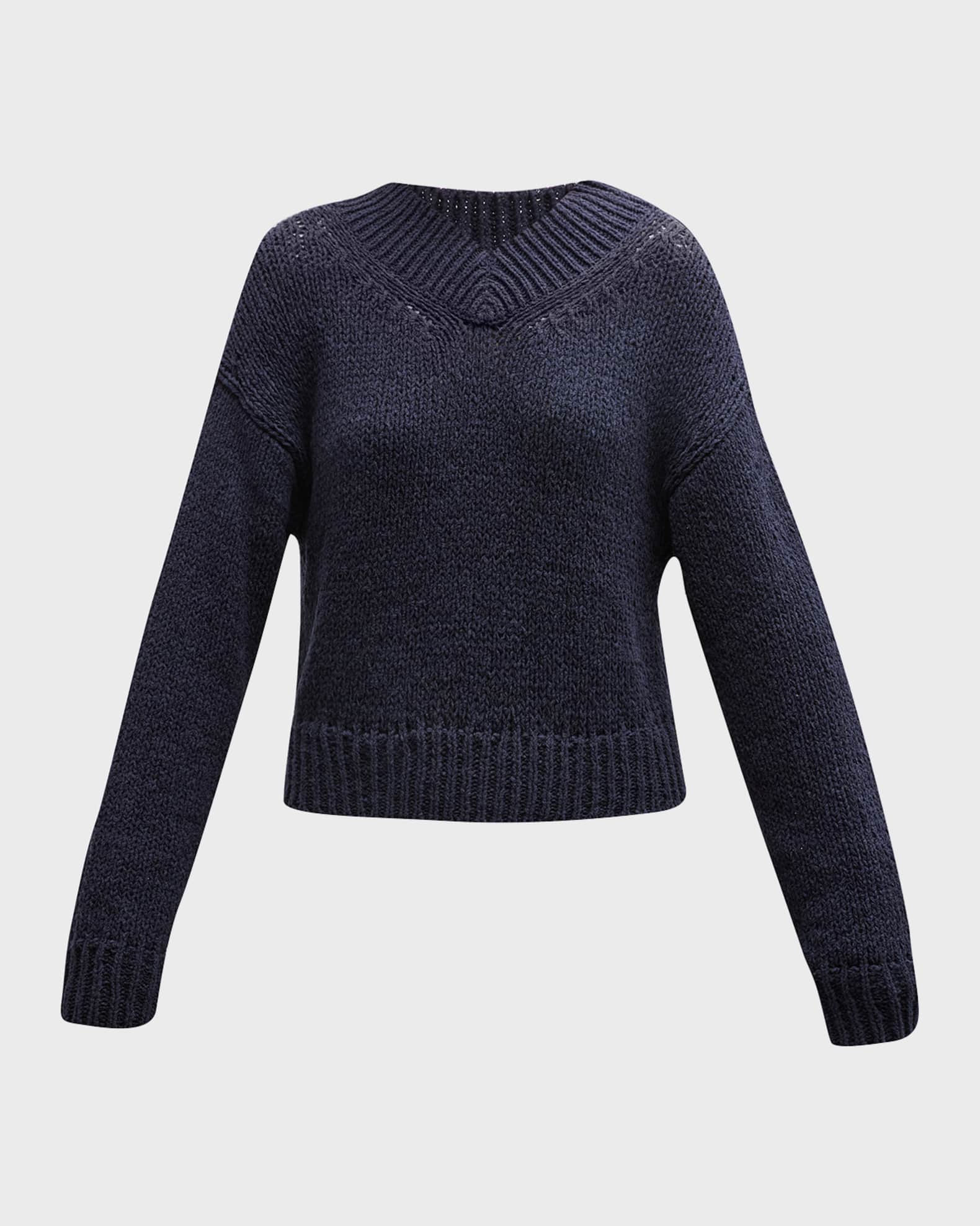 Vince Drop-Shoulder V-Neck Sweater | Neiman Marcus