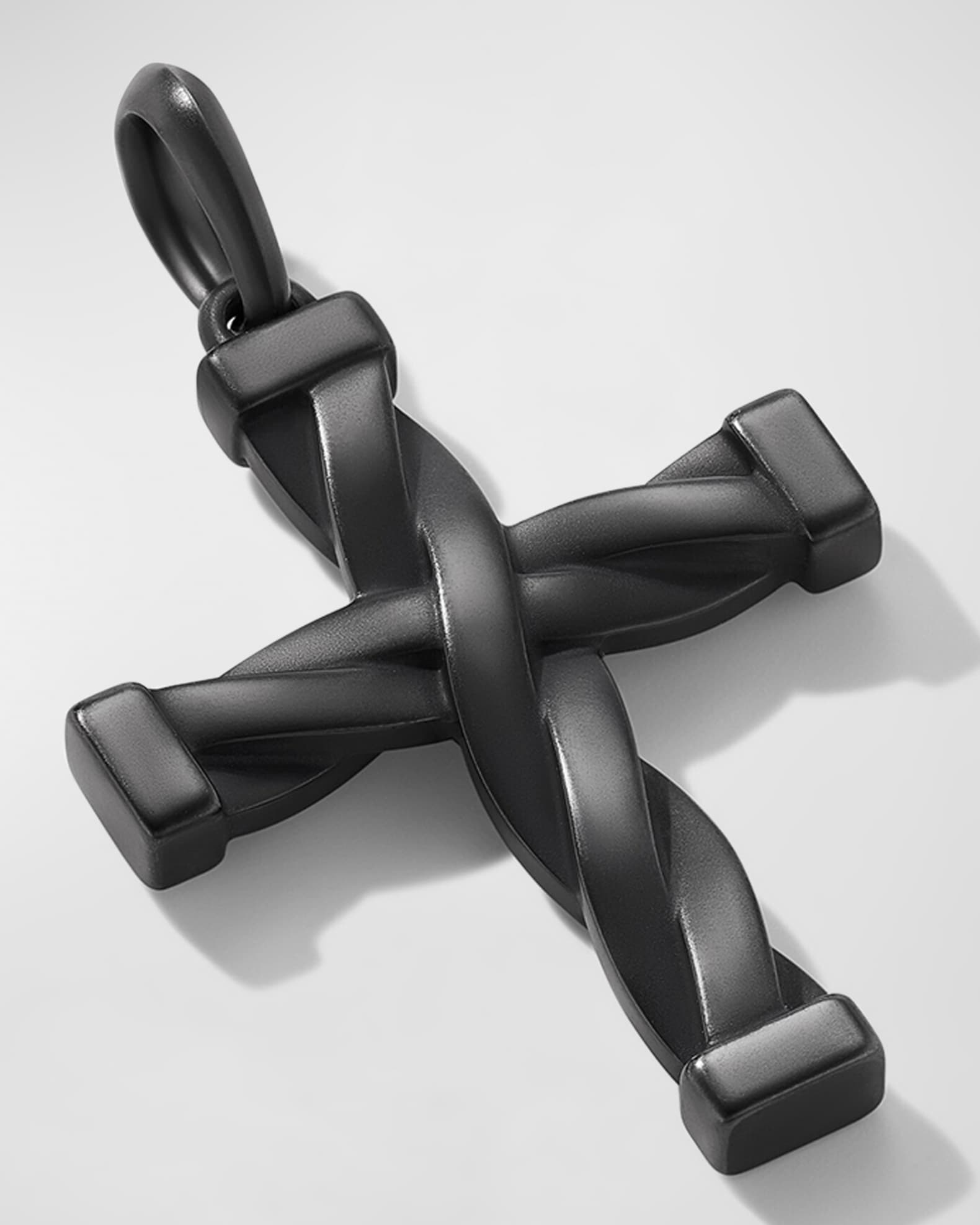 David Yurman Men's DY Helios Cross Pendant in Black Titanium, 28mm ...