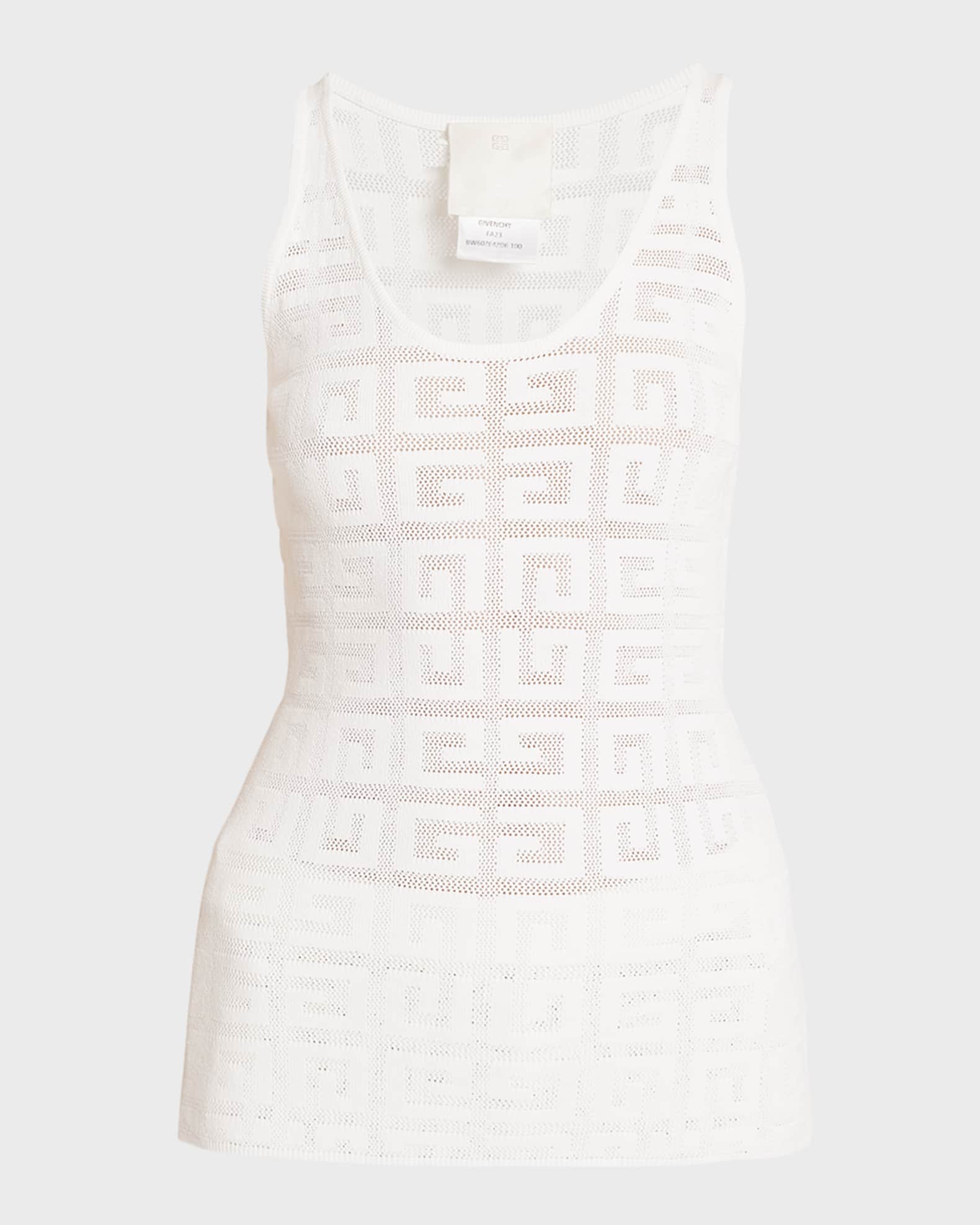 Givenchy 4G Pointelle Knit Tank Top | Neiman Marcus