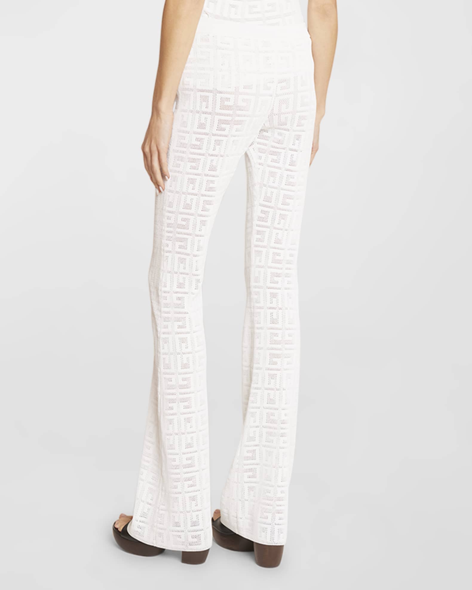 Givenchy 4G Pointelle Flare Pants | Neiman Marcus