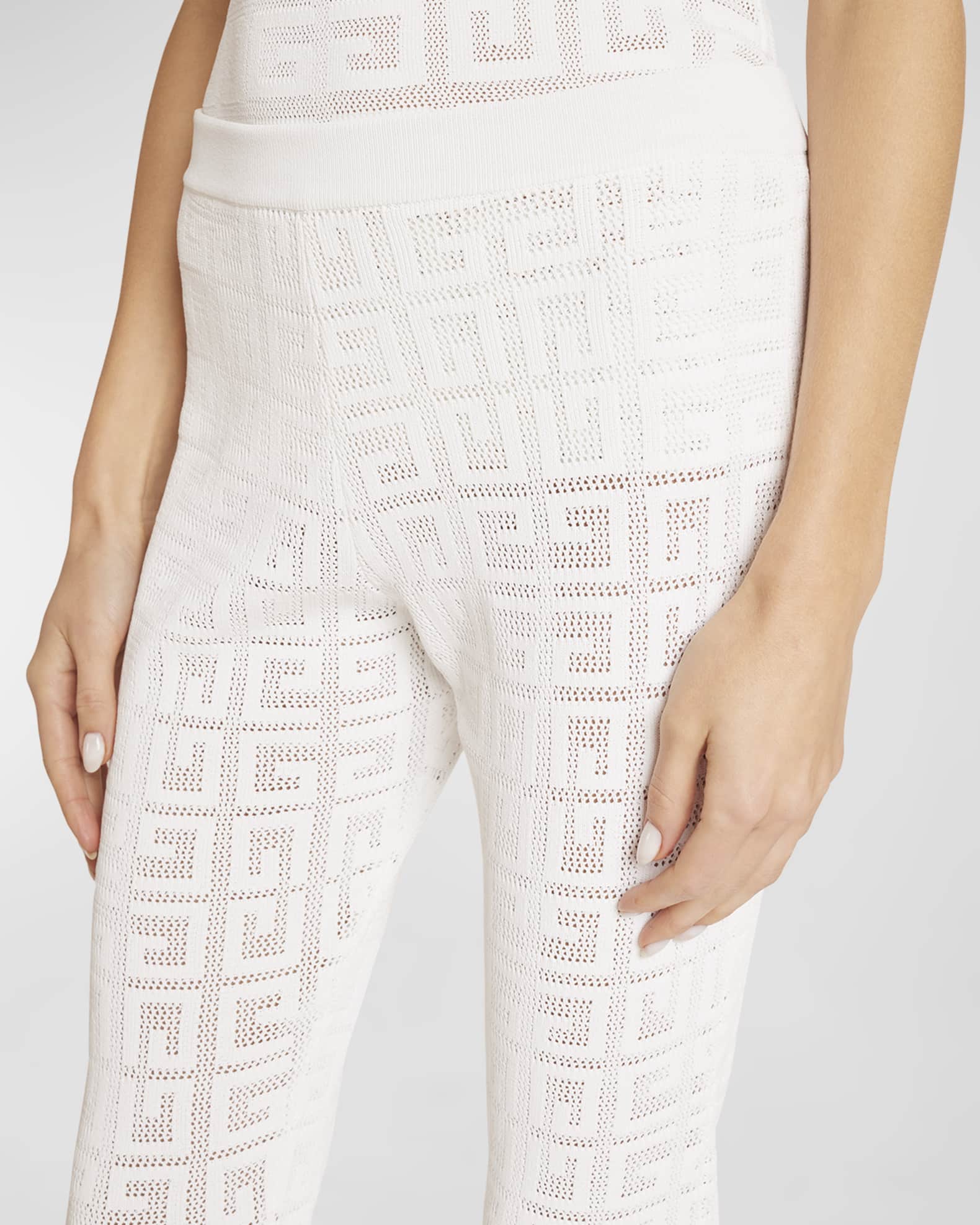 Givenchy 4G Pointelle Flare Pants | Neiman Marcus