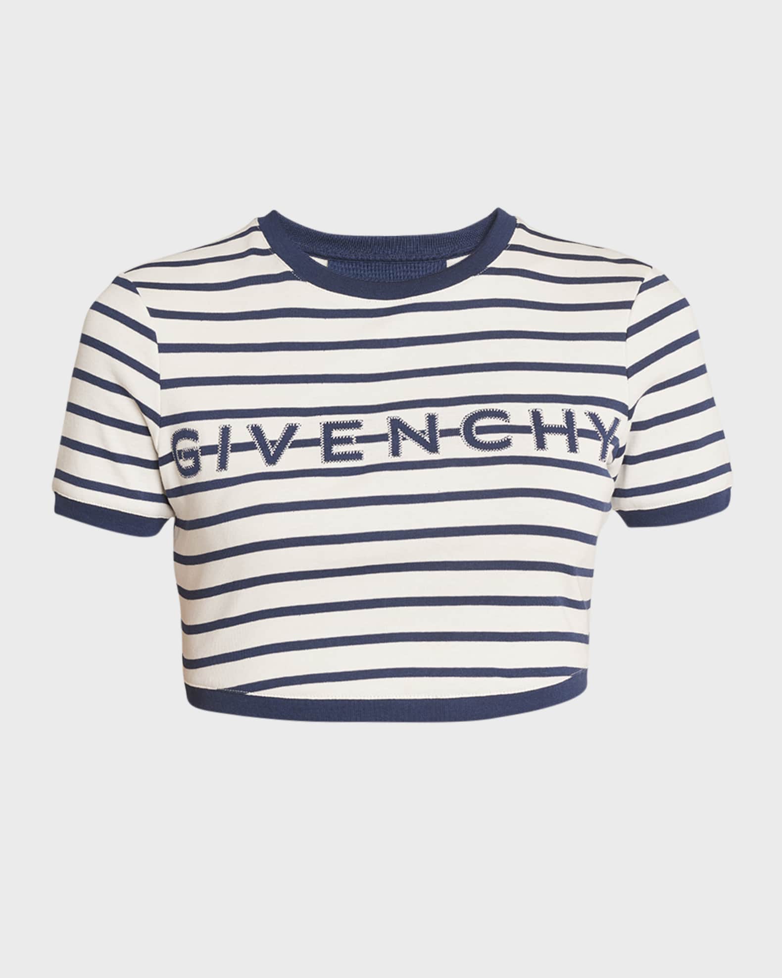 Givenchy Striped Crop Ringer T-Shirt | Neiman Marcus