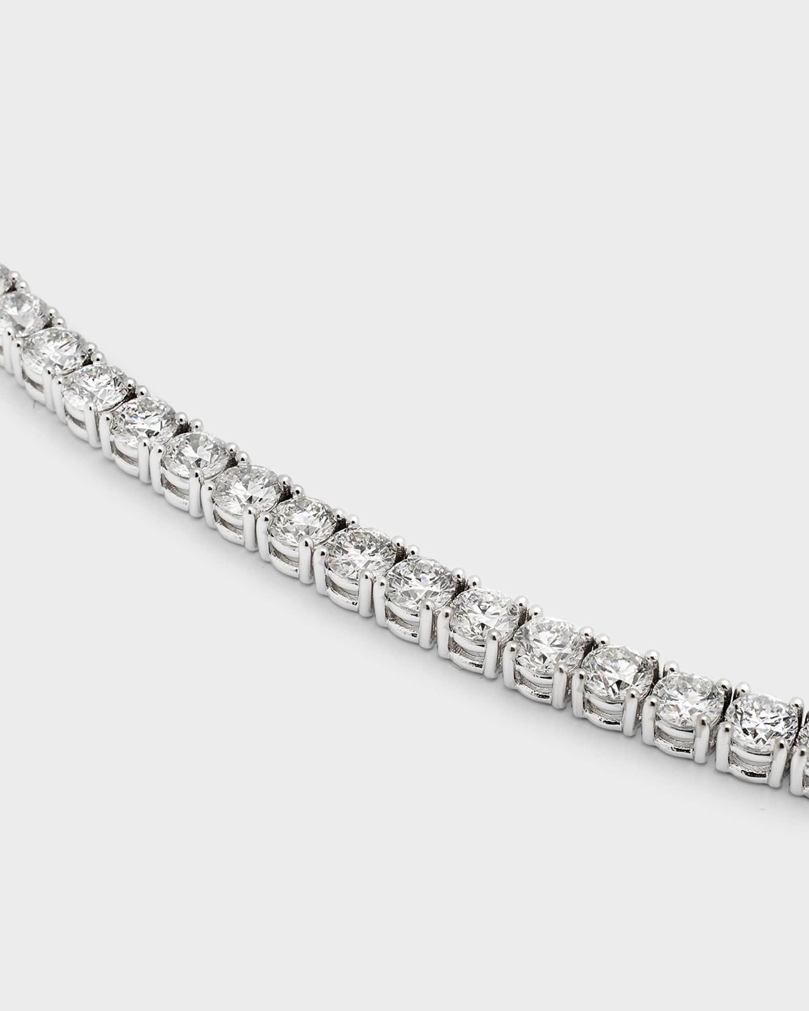 Neiman Marcus Diamonds 18K White Gold Round Diamond Tennis Necklace, 17 ...