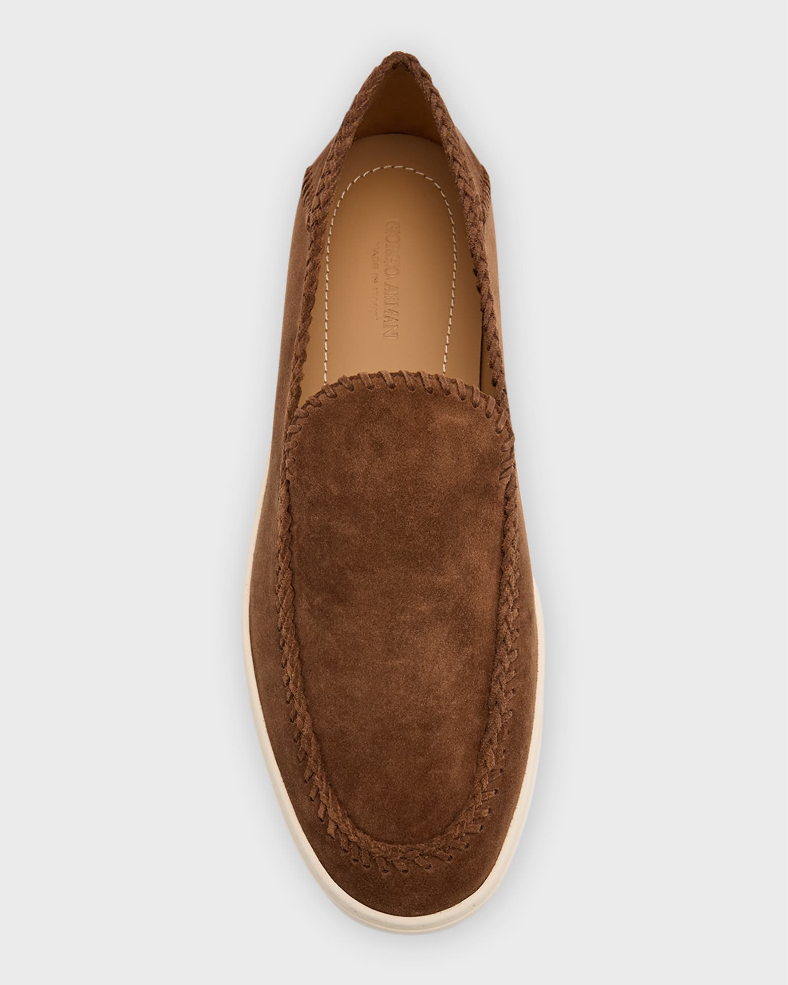 Giorgio Armani Men's Suede Sneaker-Sole Loafers | Neiman Marcus