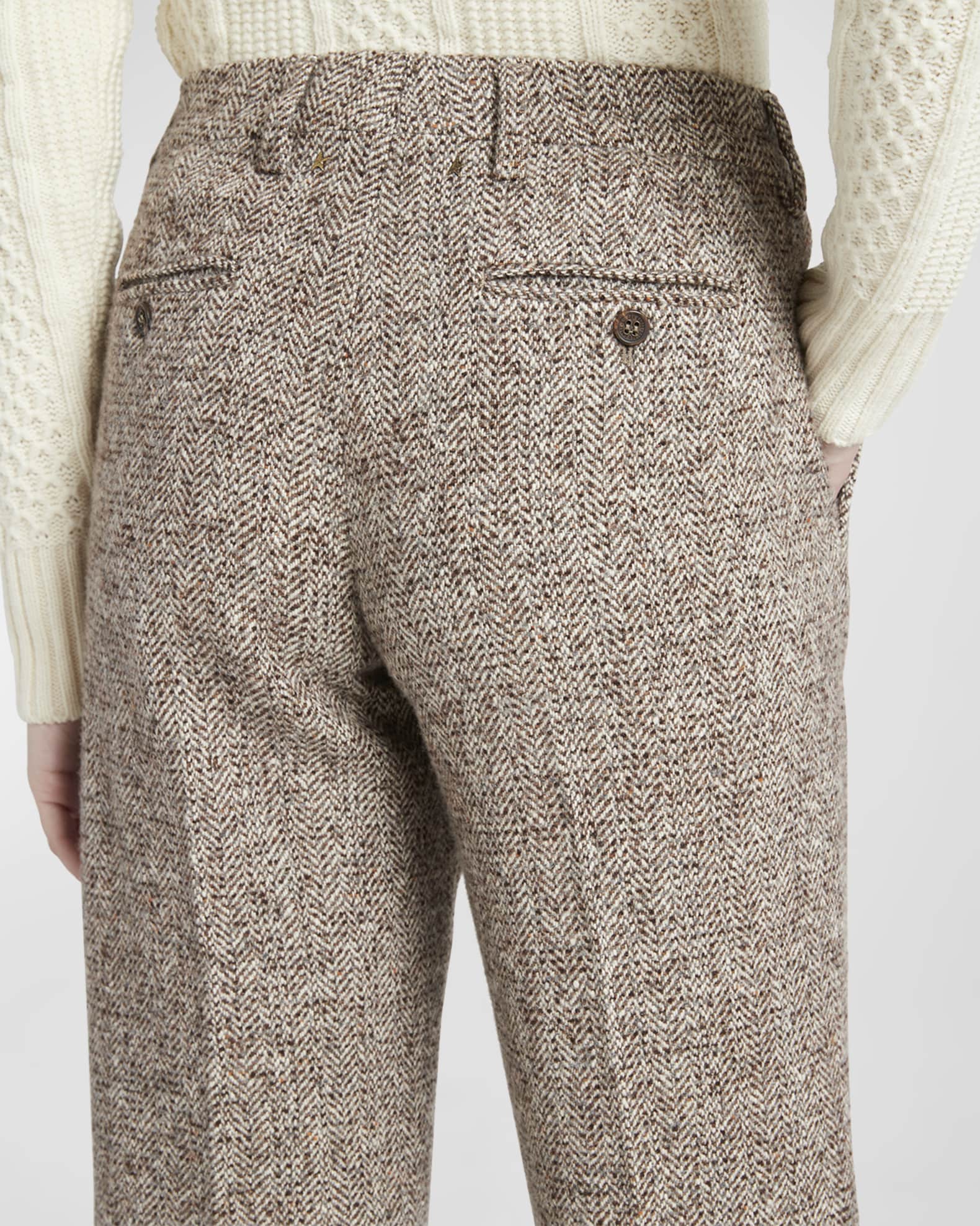 Golden Goose Flared Herringbone Pants | Neiman Marcus