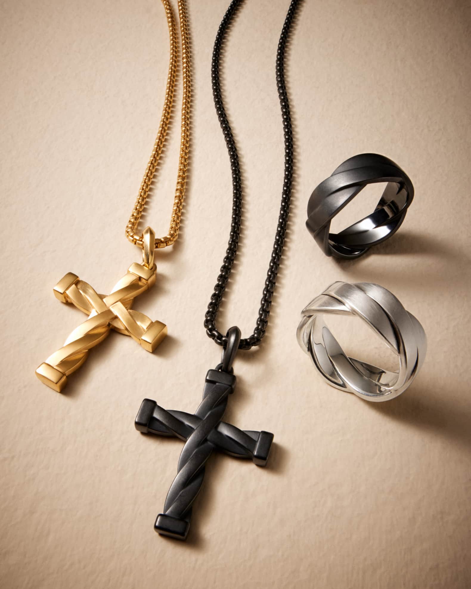 David Yurman DY Helios Cross Pendant in 18K Gold, 36mm | Neiman Marcus