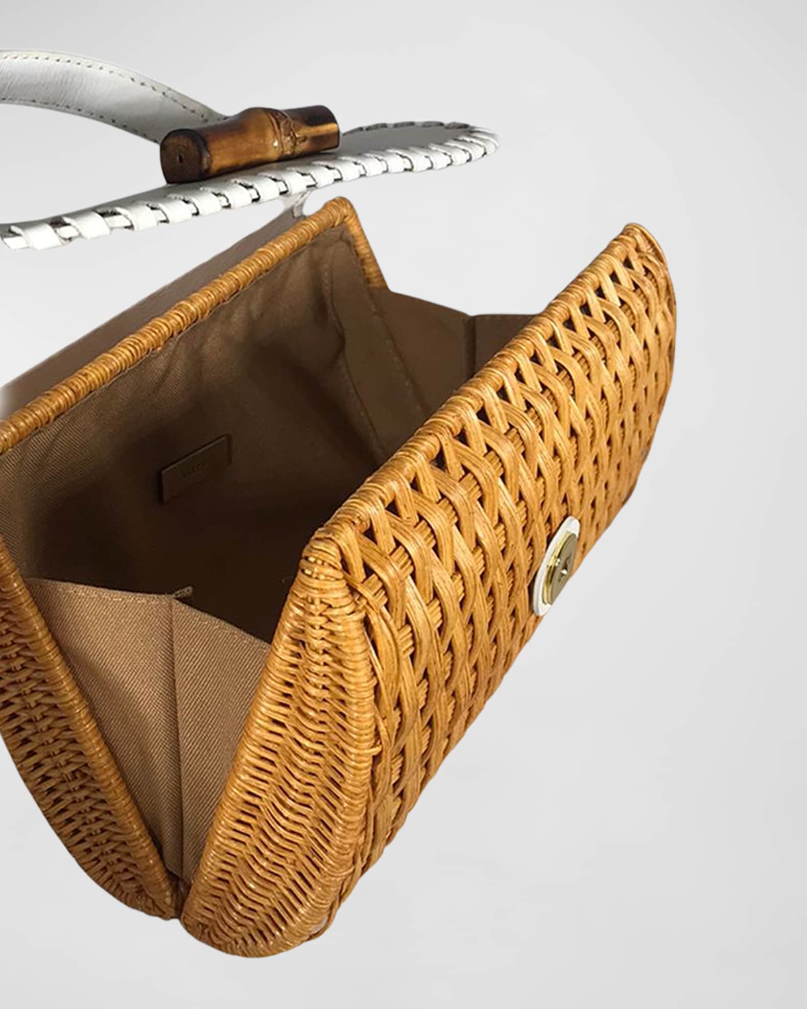 Serpui Eliza Rattan Top-Handle Bag | Neiman Marcus