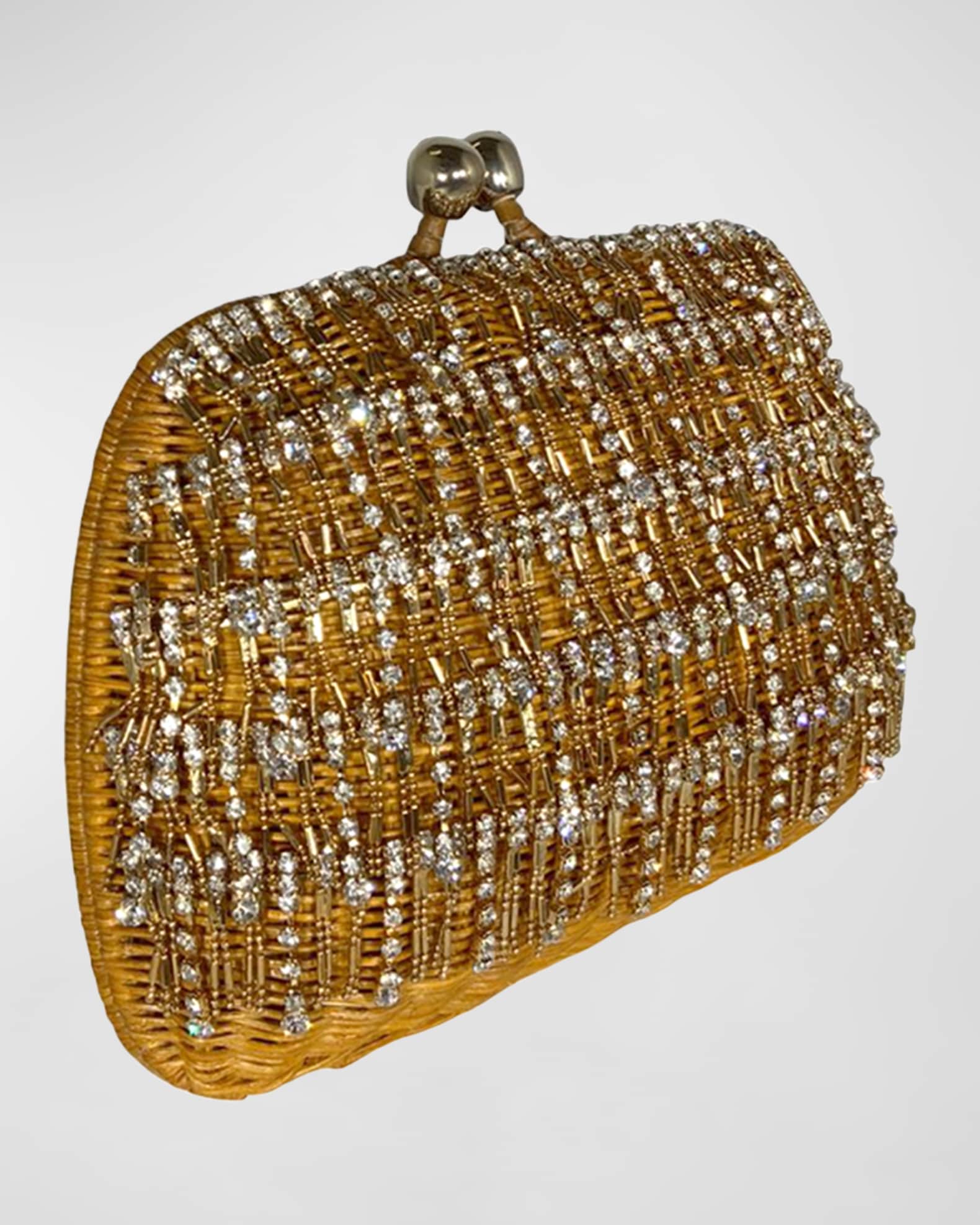 Serpui Lolita Crystal Rattan Shoulder Bag | Neiman Marcus