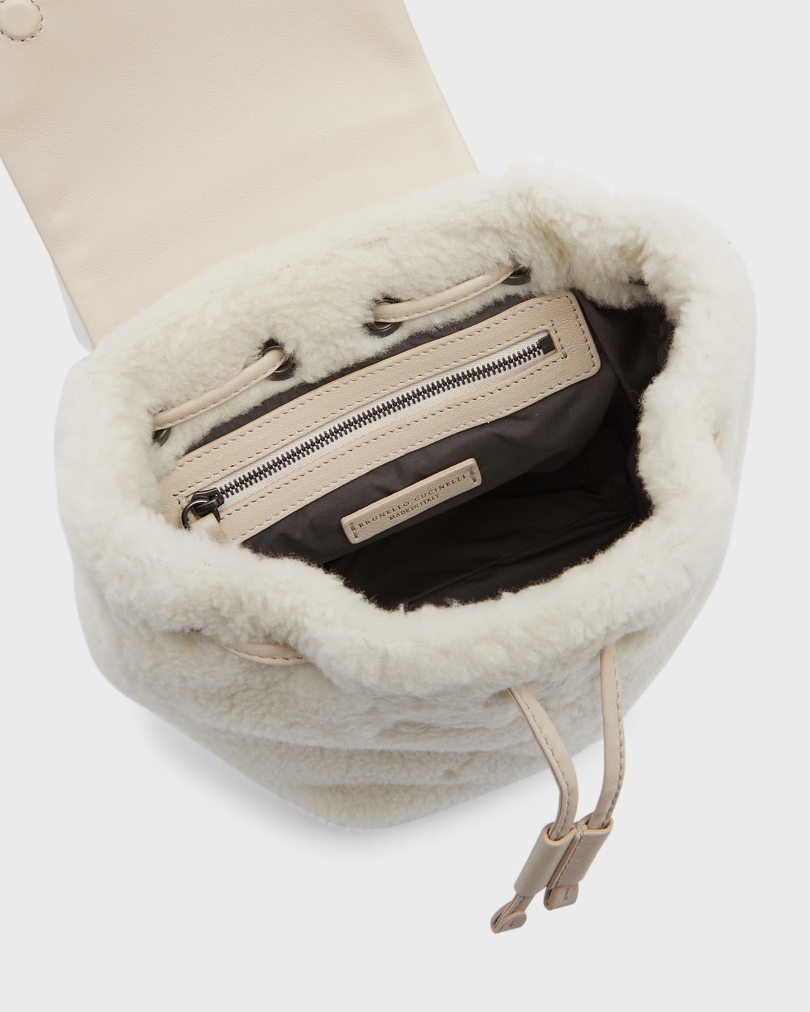 Brunello Cucinelli Mini Faux-Fur Backpack | Neiman Marcus