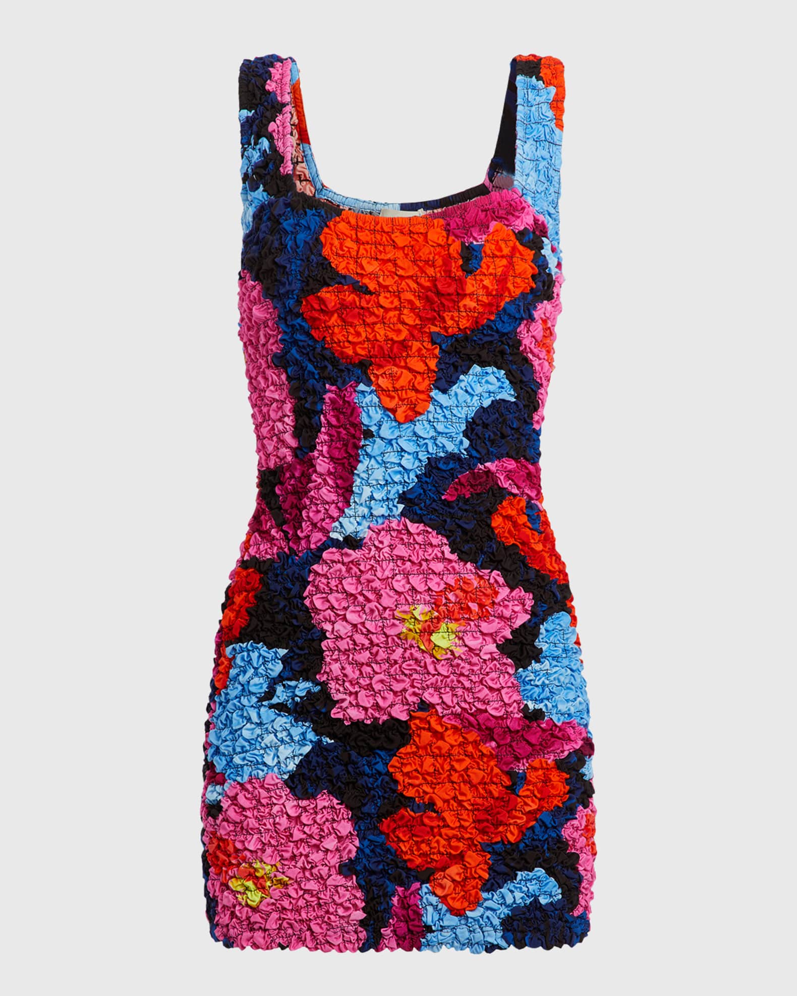 Mara Hoffman Laura Smocked Popcorn Bodycon Mini Dress | Neiman Marcus