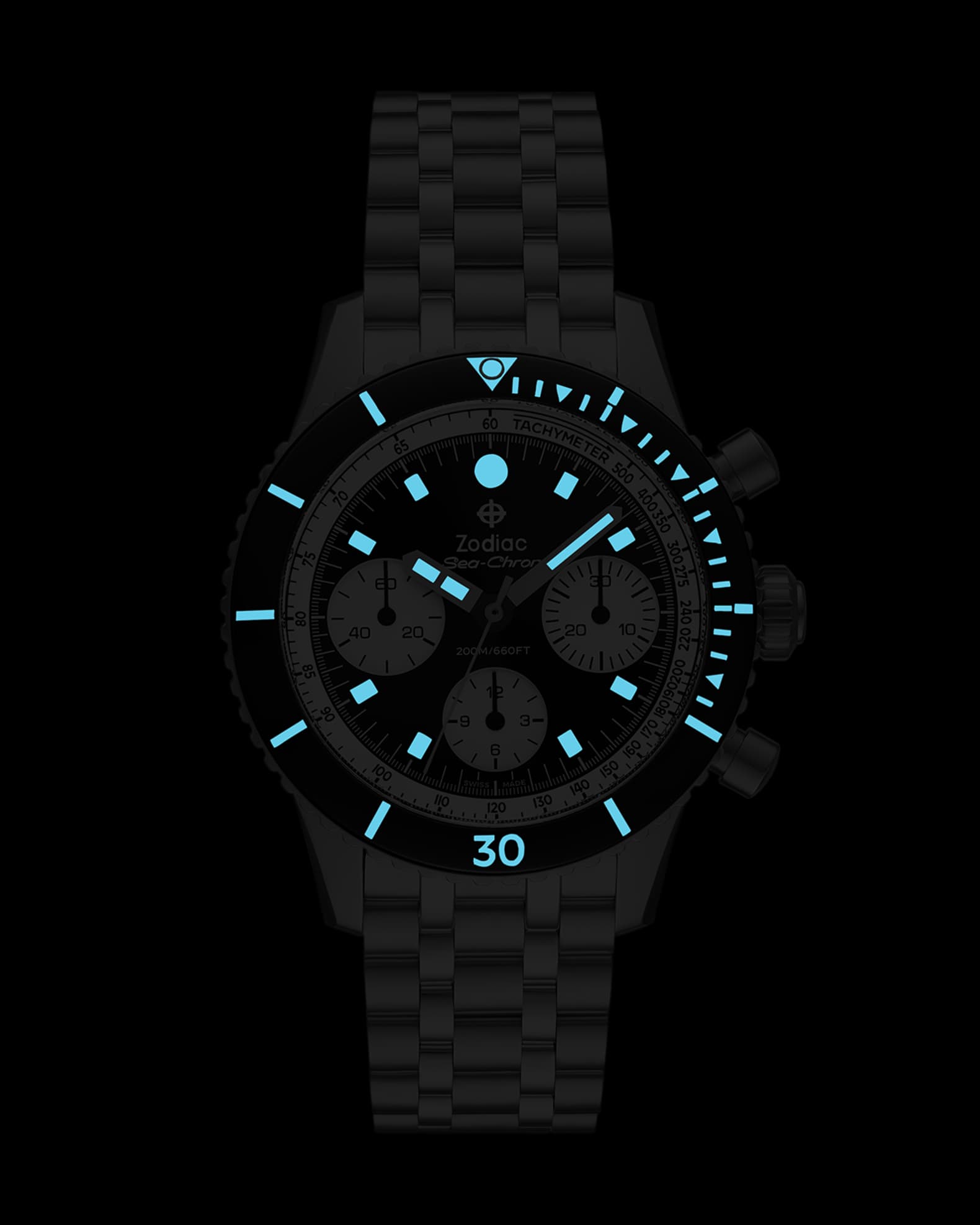 ZODIAC Super Sea Wolf Chrono-Automatic Bracelet Watch, 42mm | Neiman Marcus