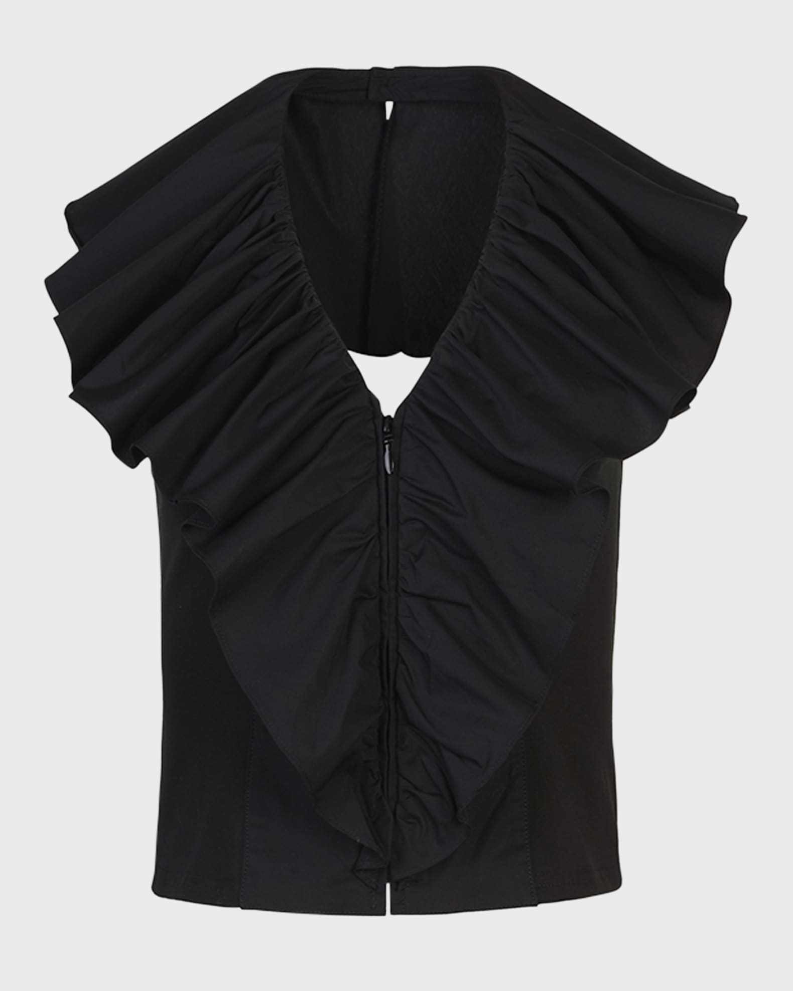 Anne Fontaine Vanes Ruffle Poplin Halter blouse | Neiman Marcus