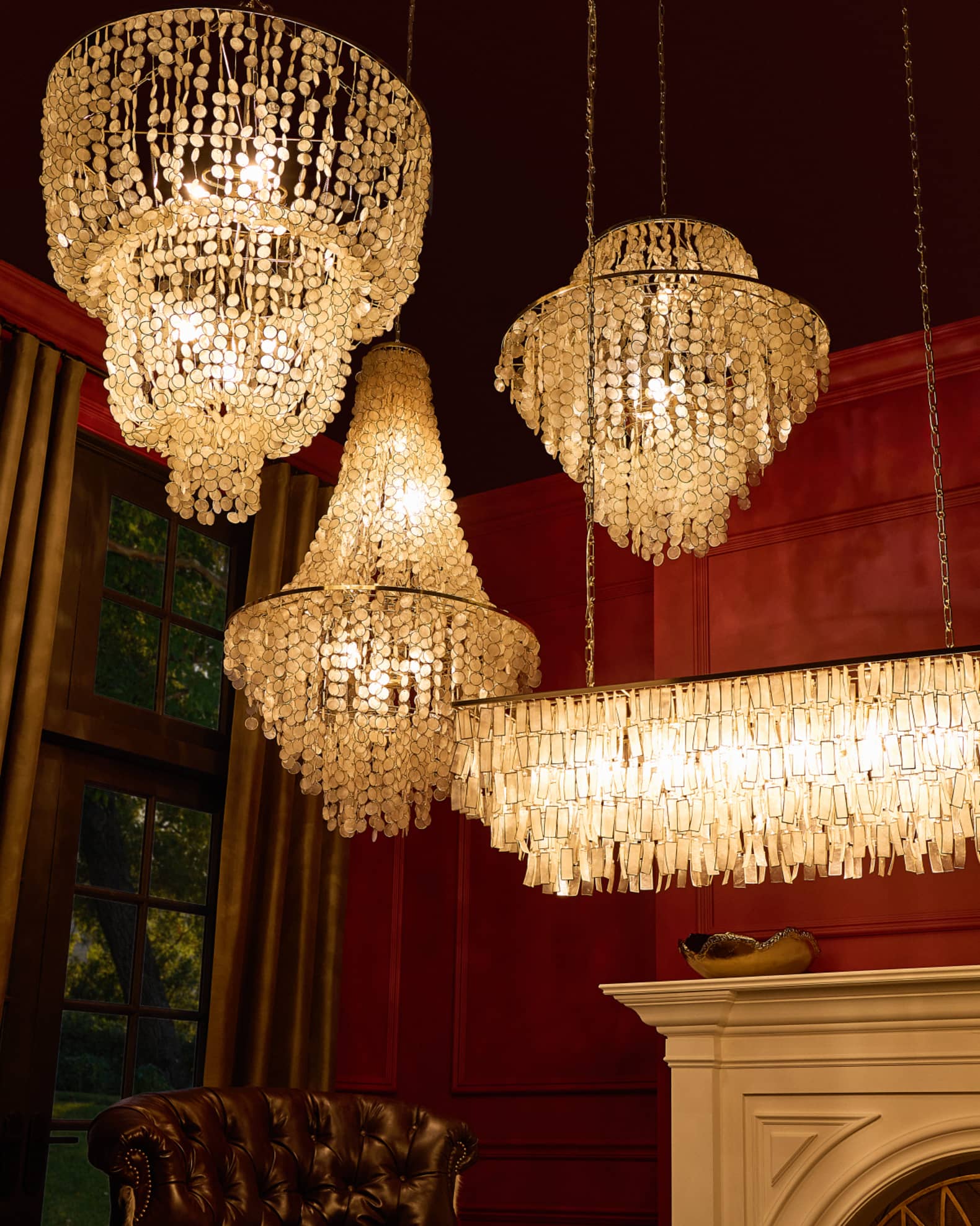 Neiman Marcus Alexandra Capiz Chandelier | Neiman Marcus
