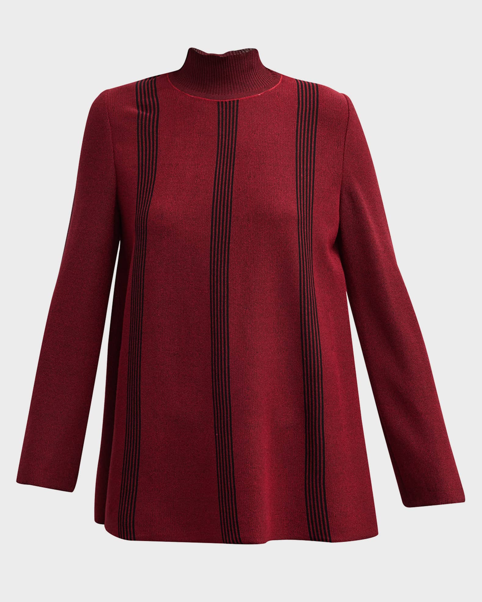 Misook Striped Mock-Neck Knit Tunic | Neiman Marcus